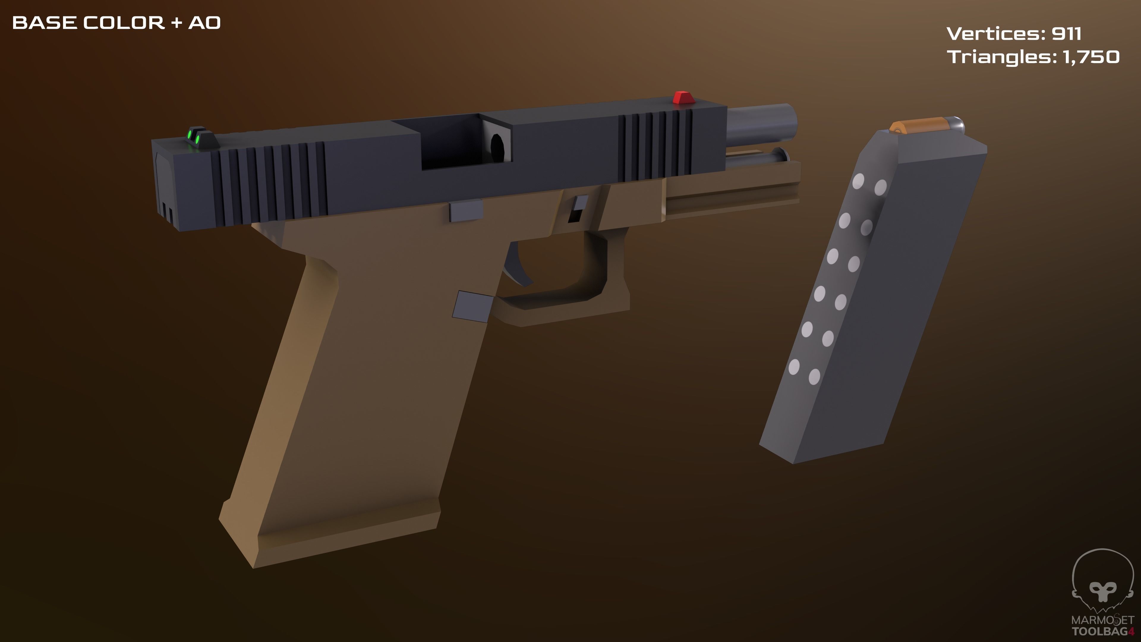 Stylized Glock 19 and Textures free VR / AR / low-poly 3D model | CGTrader