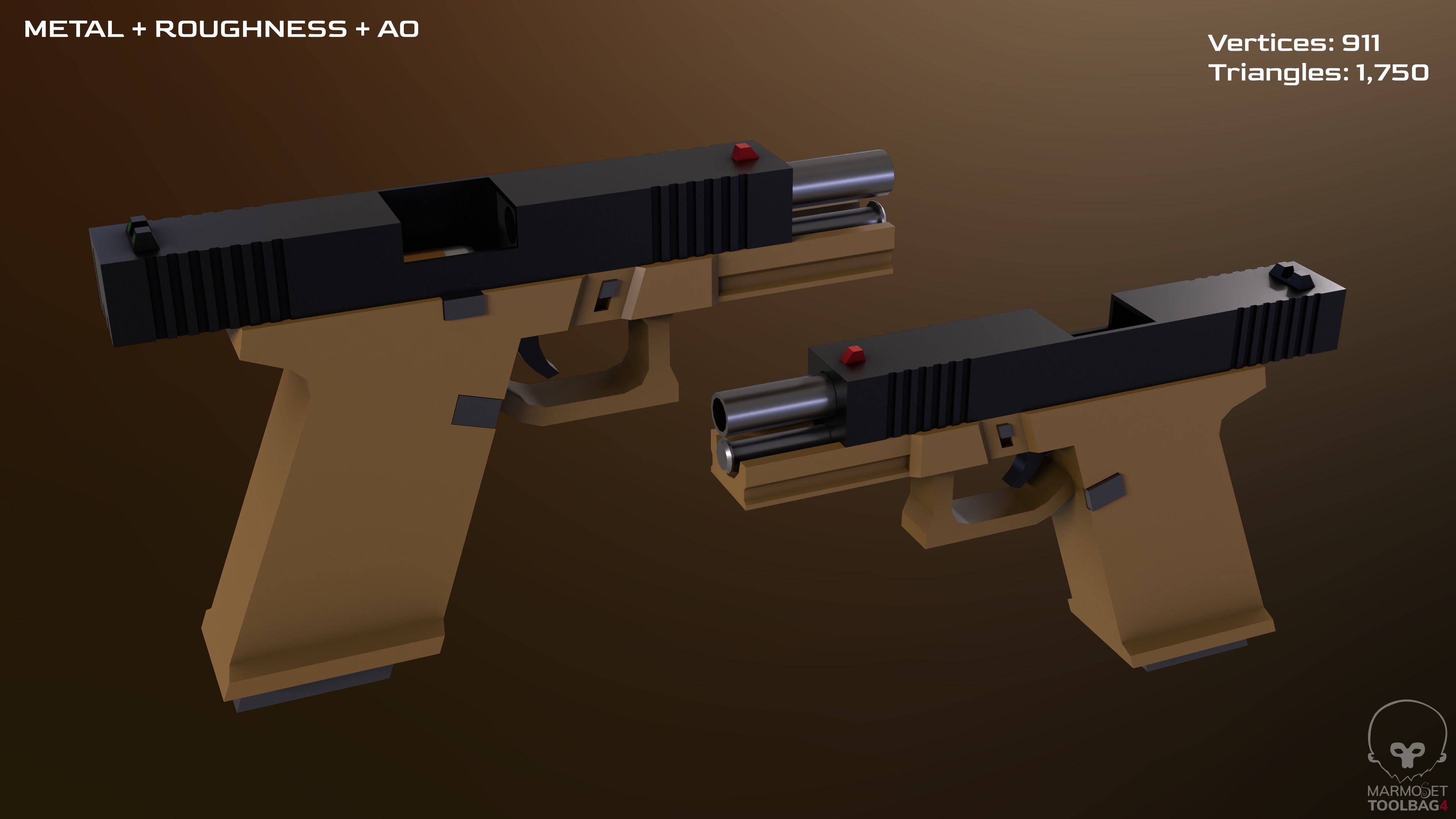 Stylized Glock 19 and Textures free VR / AR / low-poly 3D model | CGTrader