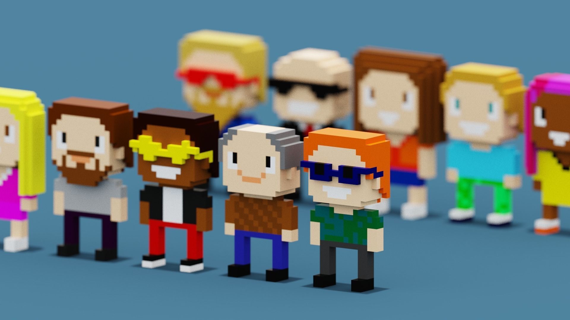 3D model Voxel Character Collection VR / AR / low-poly | CGTrader
