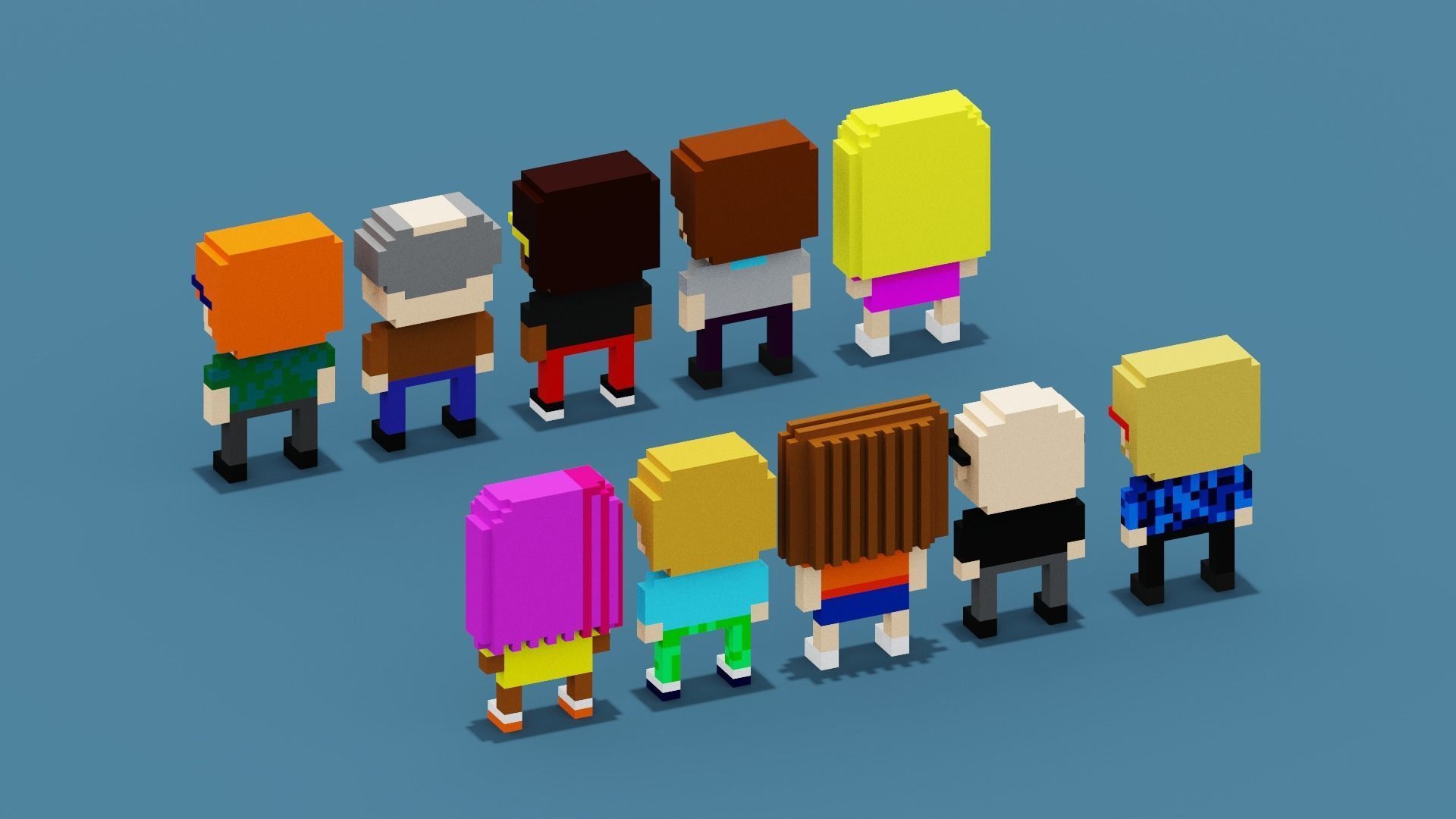 3D model Voxel Character Collection VR / AR / low-poly | CGTrader