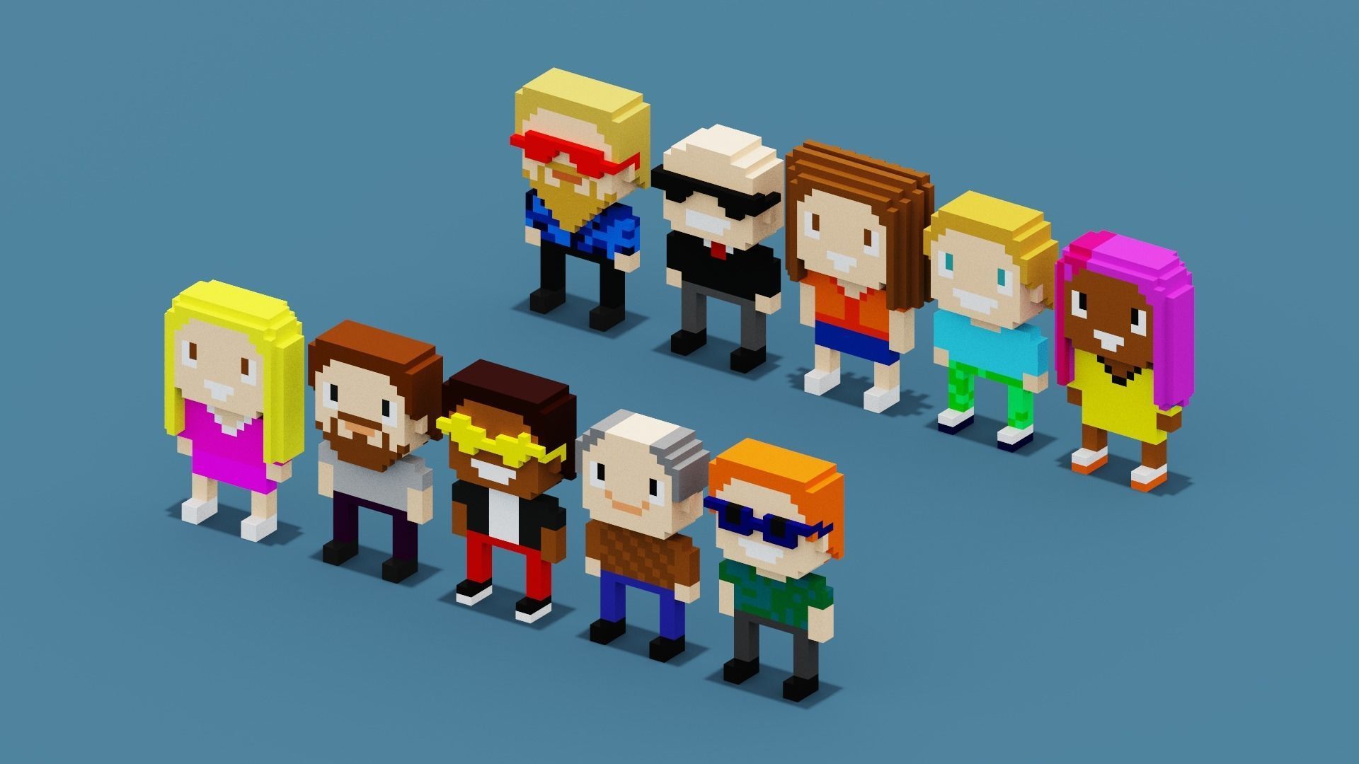 3D model Voxel Character Collection VR / AR / low-poly | CGTrader