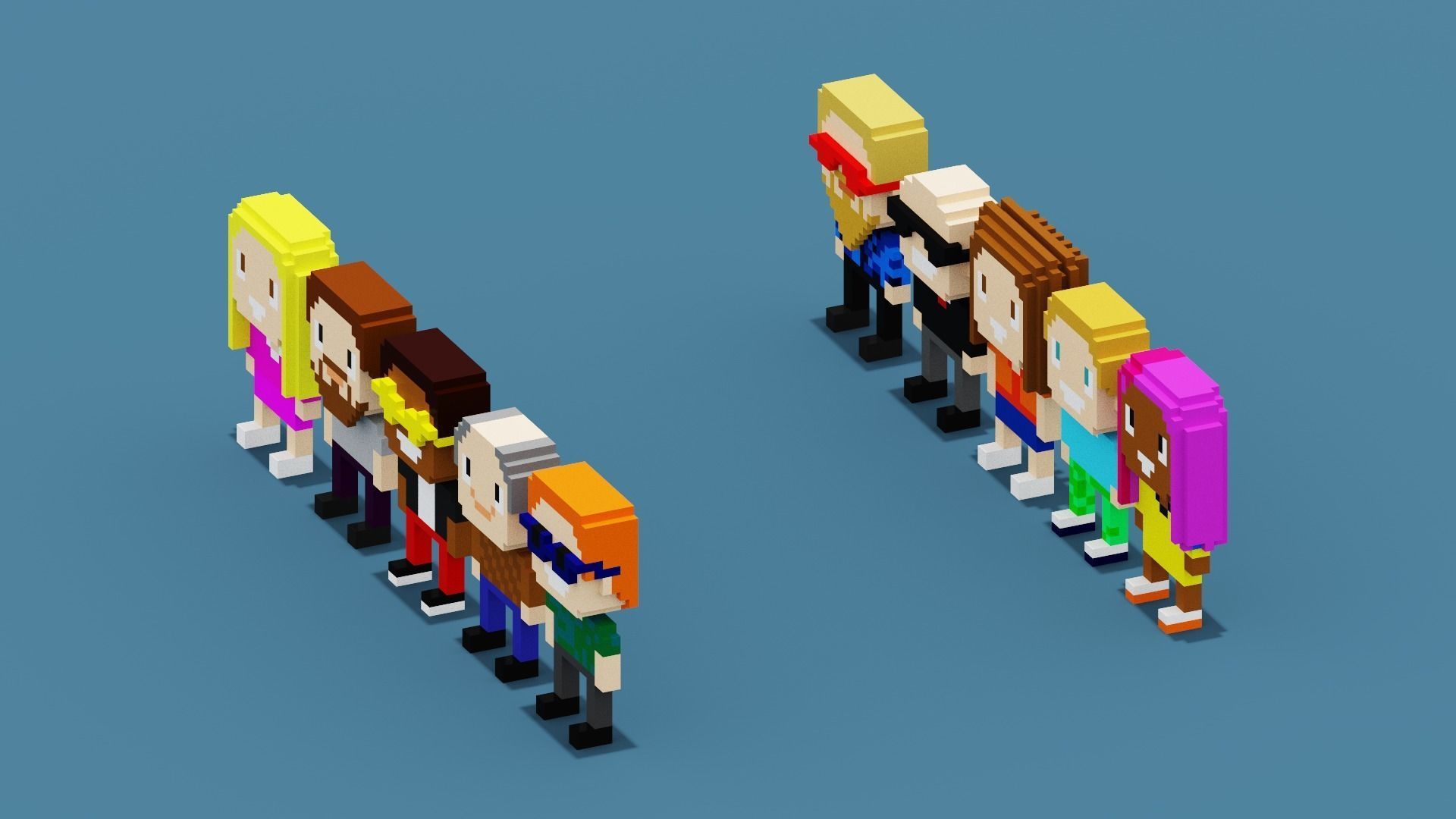 3D model Voxel Character Collection VR / AR / low-poly | CGTrader