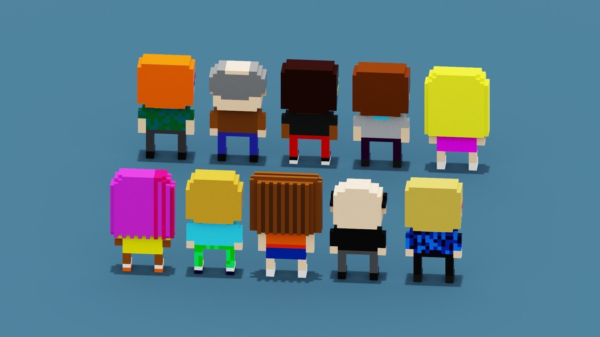 3D model Voxel Character Collection VR / AR / low-poly | CGTrader