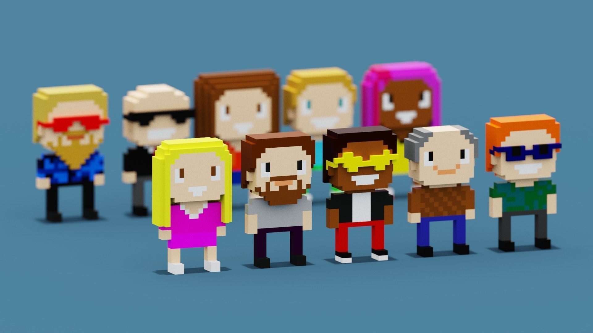 3D model Voxel Character Collection VR / AR / low-poly | CGTrader
