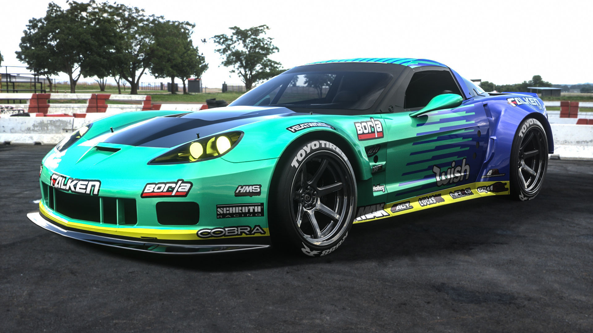 CHEVROLET CORVETTE C6 formula drift 3D model | CGTrader
