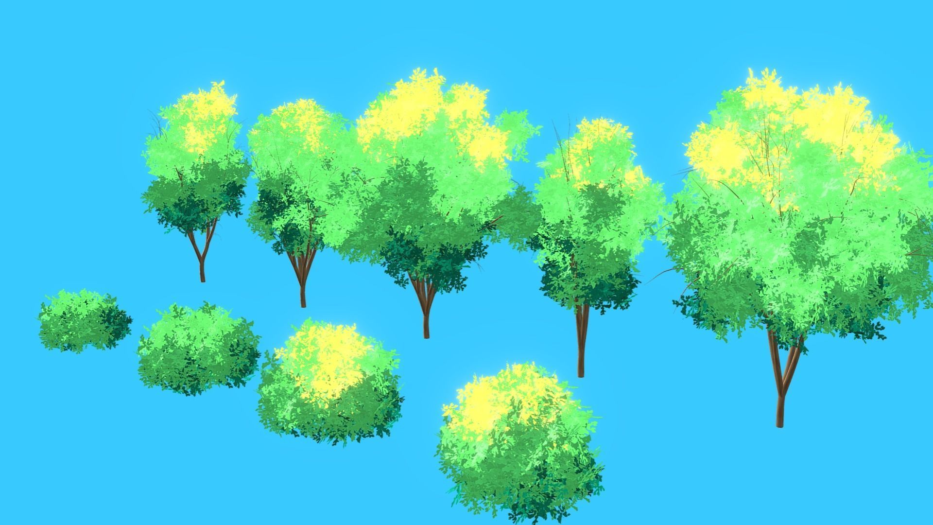 3D model Anime Vegetation Pack VR / AR / low-poly | CGTrader