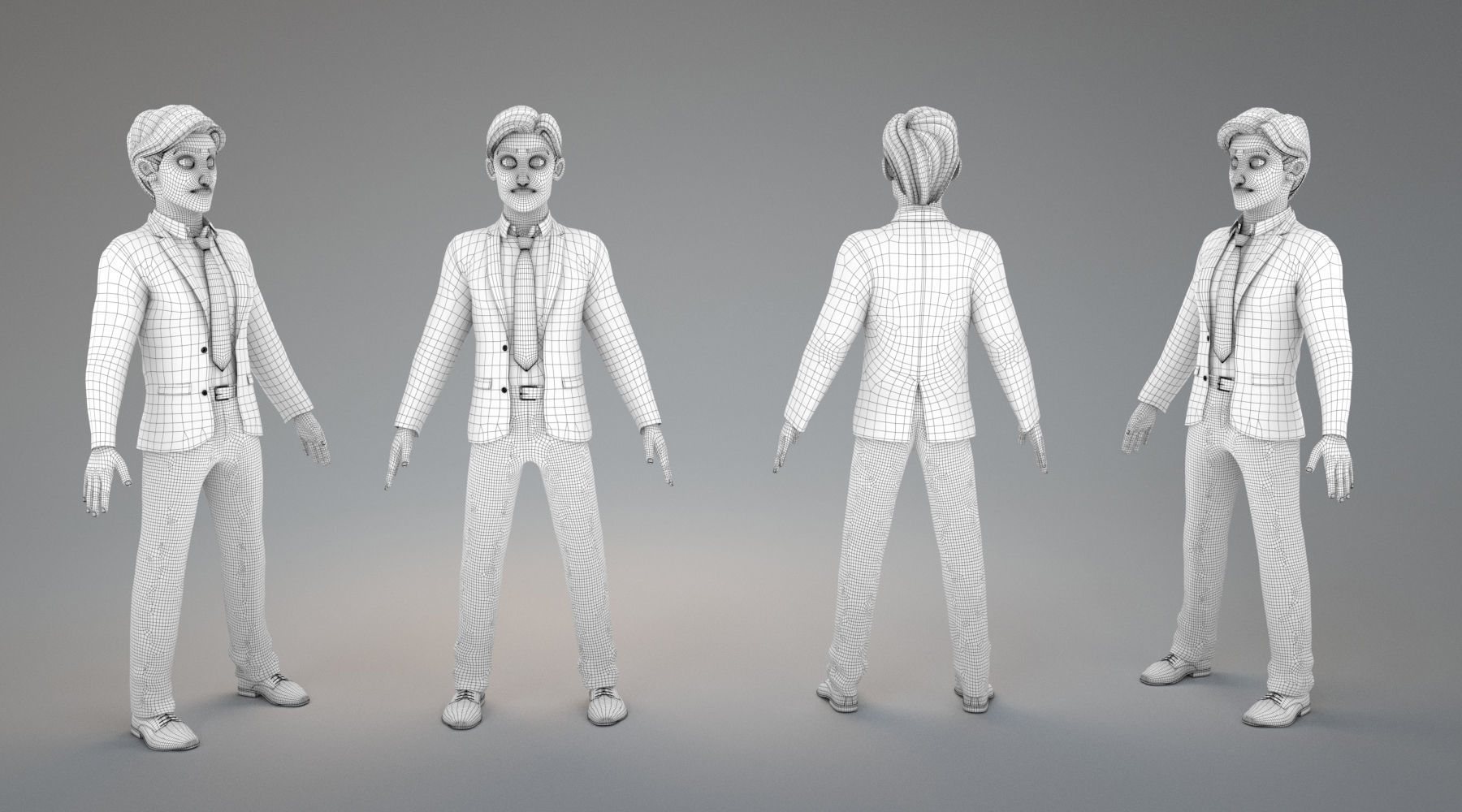 man cartoon 3D model rigged | CGTrader