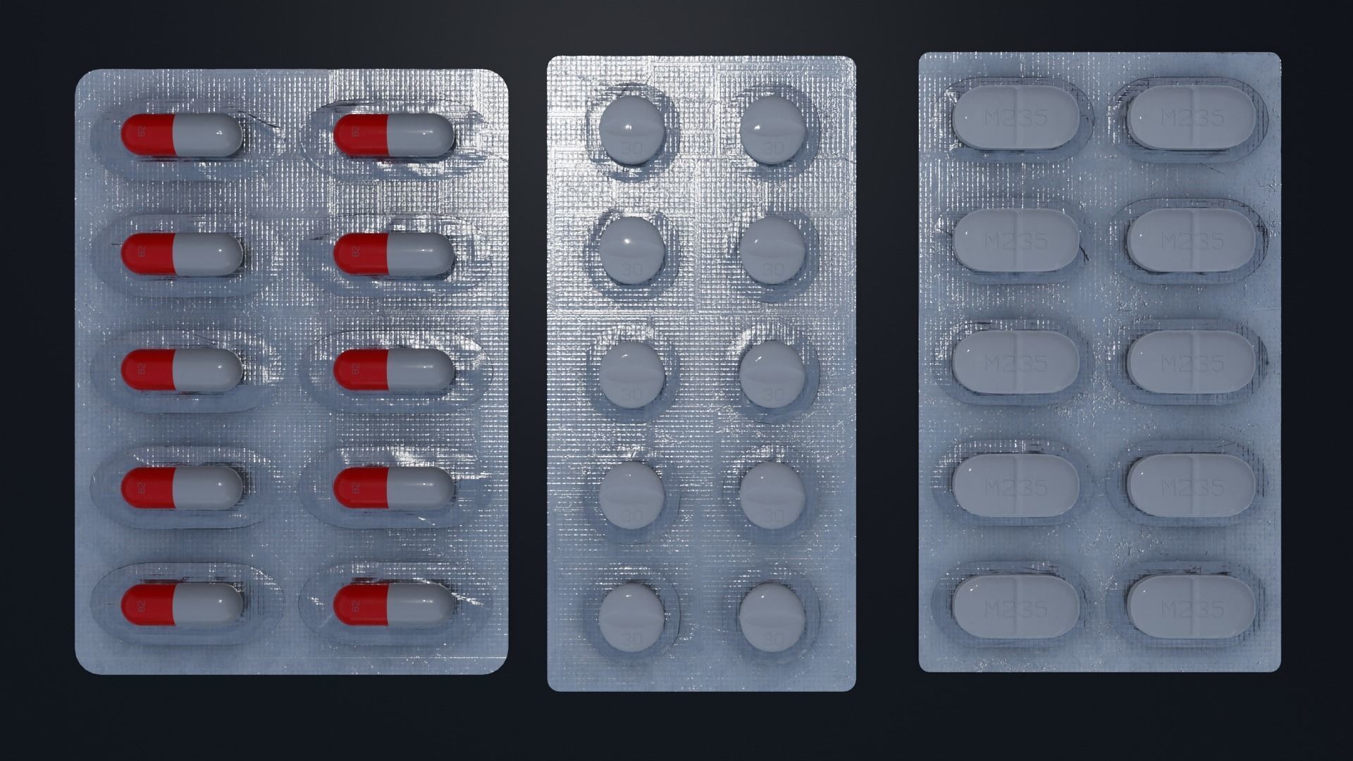Pills and Blisters 4K and 2K Textures 3D model | CGTrader