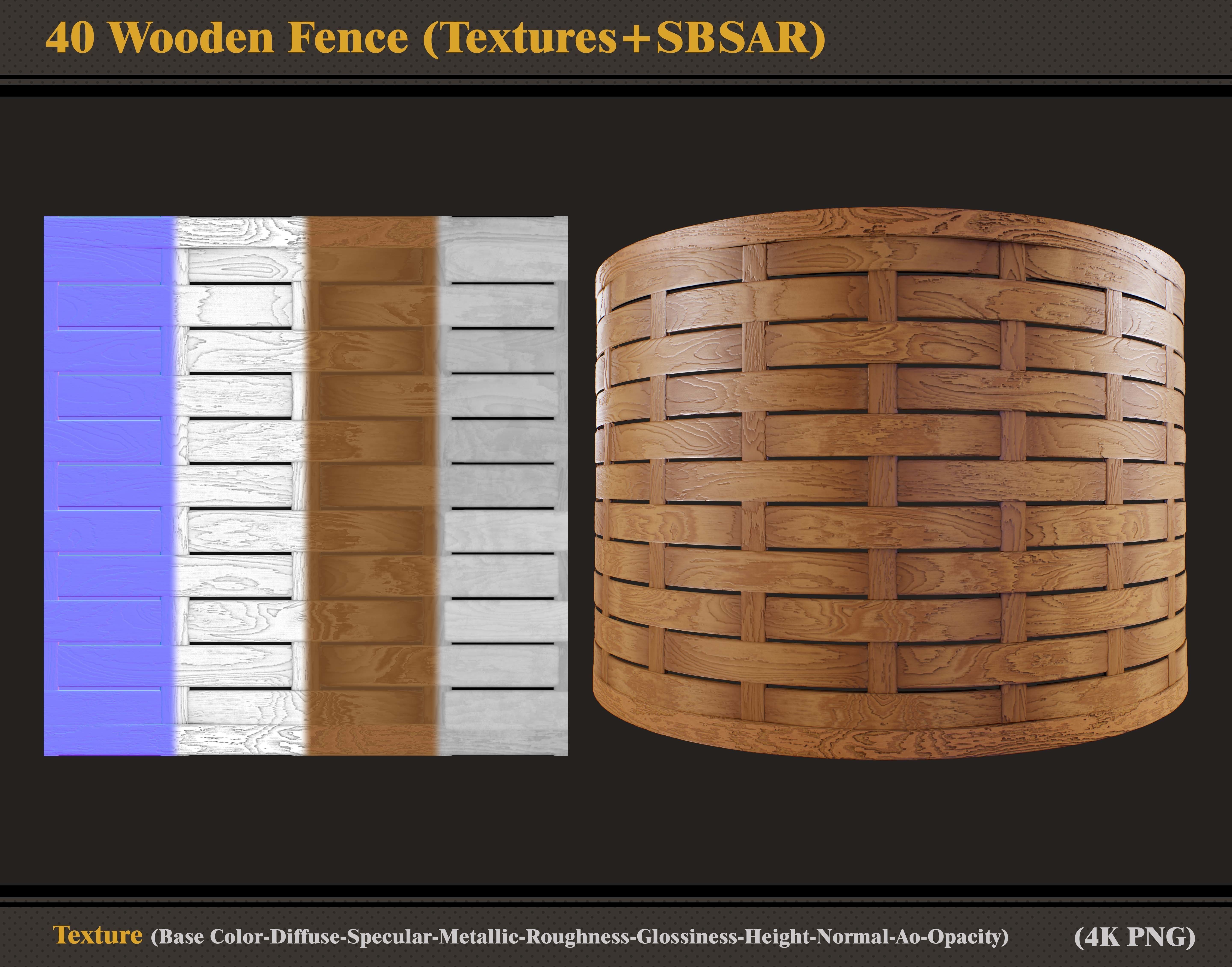 40 Wooden Fence Textures and SBSAR Texture | CGTrader