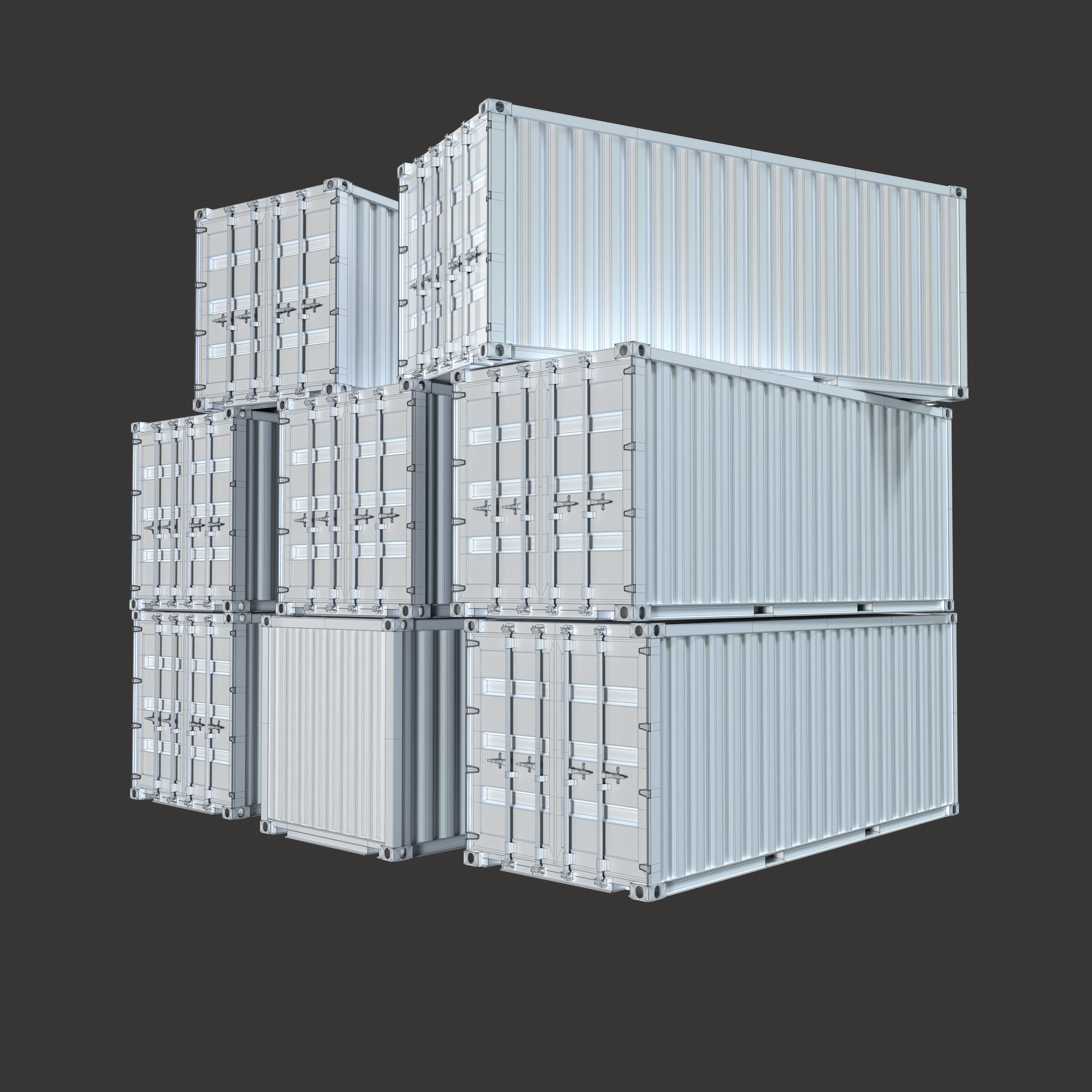 3D model 20Ft Containers Low-poly 3d model VR / AR / low-poly | CGTrader