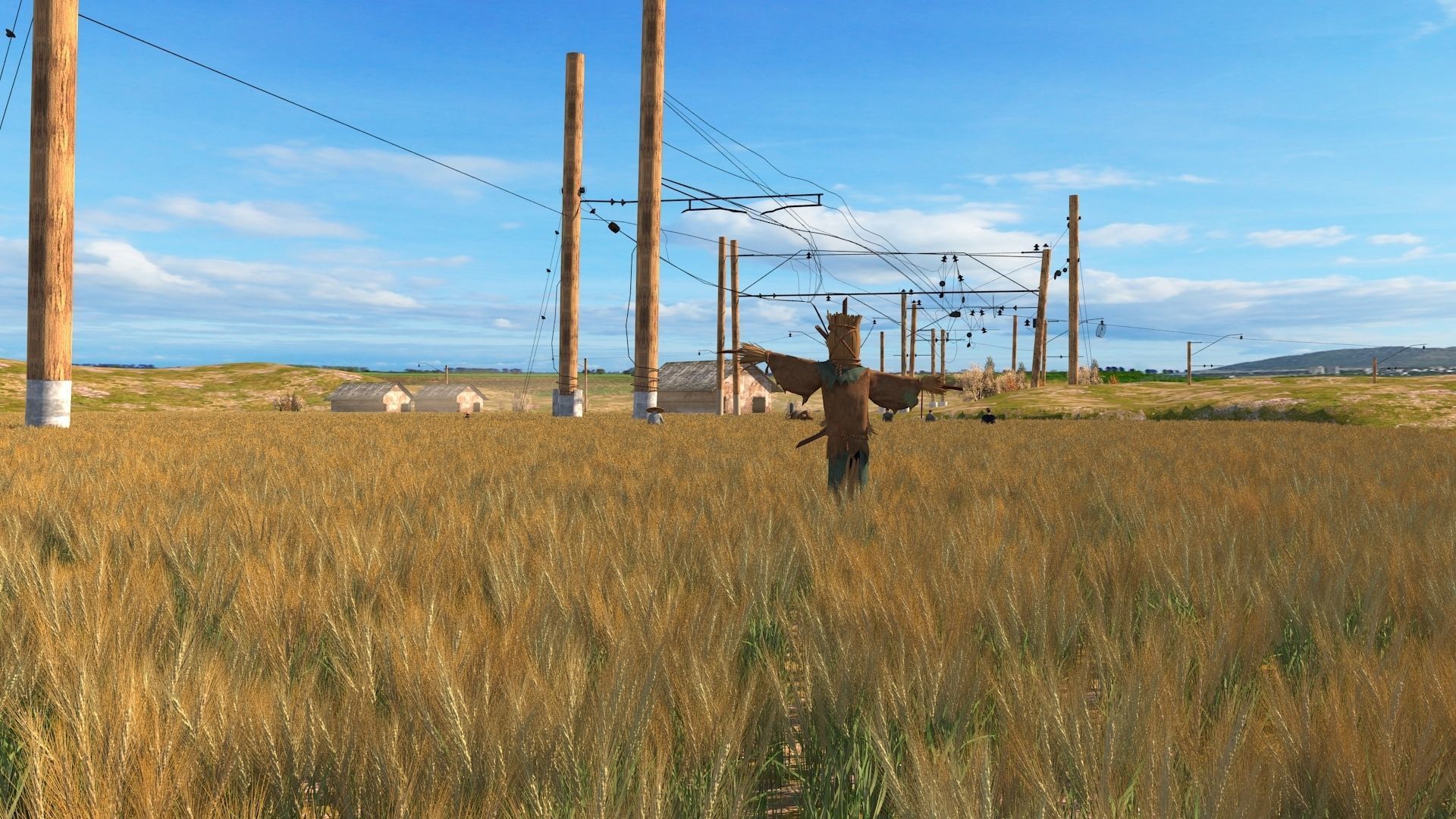 Train through rice fields 3D model animated rigged | CGTrader