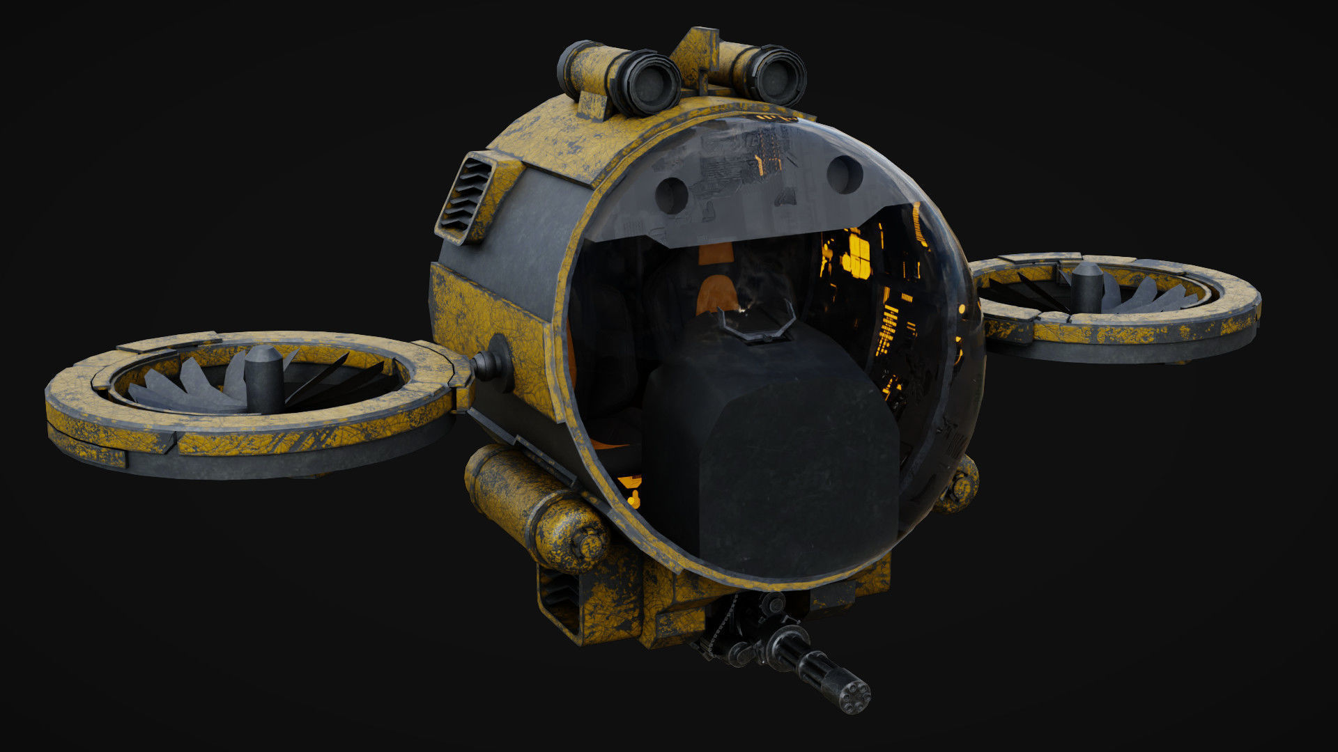 3D model sci-fi helicopter rotor craft VR / AR / low-poly | CGTrader