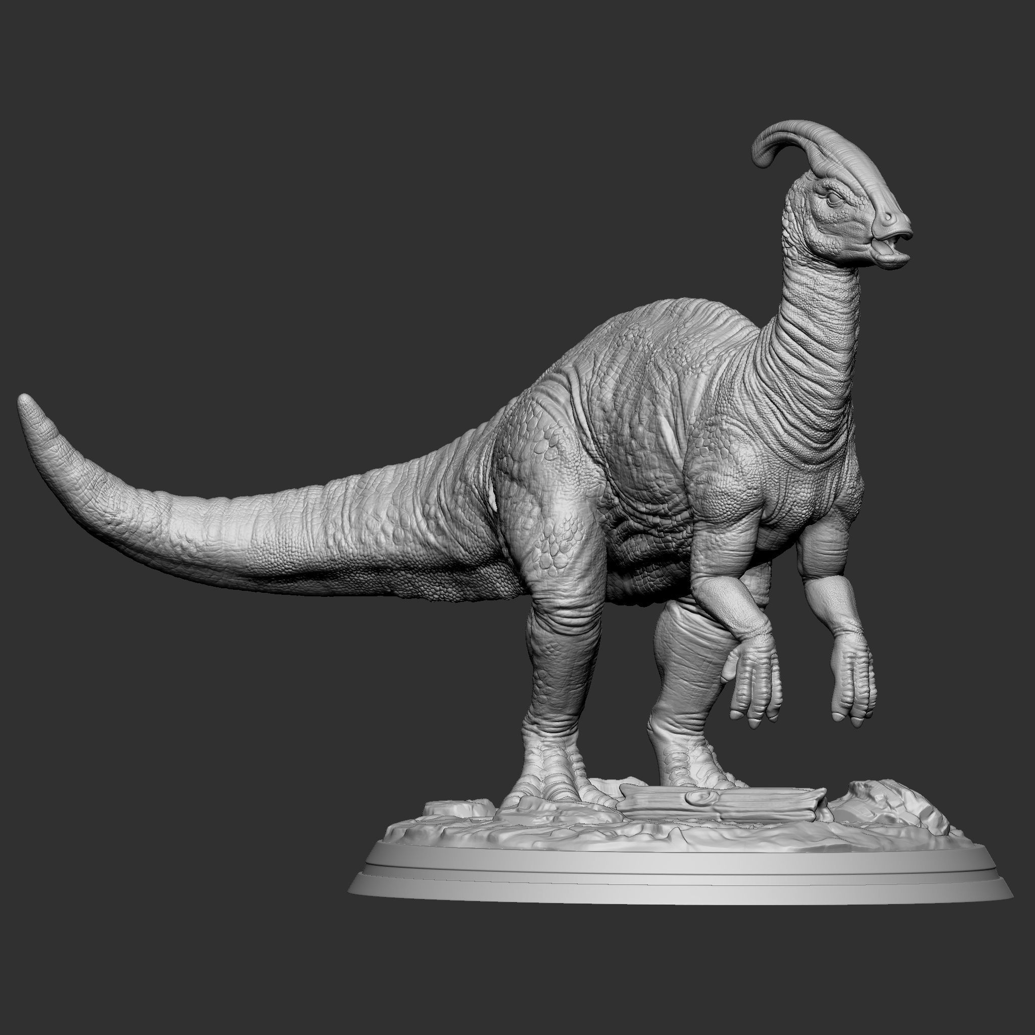 PARASAUROLOPHUS dinosaur statue free 3D model 3D printable | CGTrader