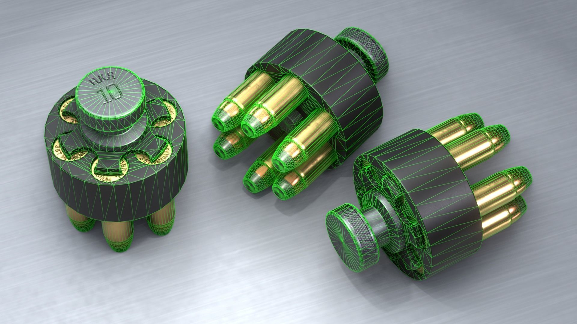 3D model Revolver 6 Shot Speedloader HKS Model 10-A - Game Asset VR ...