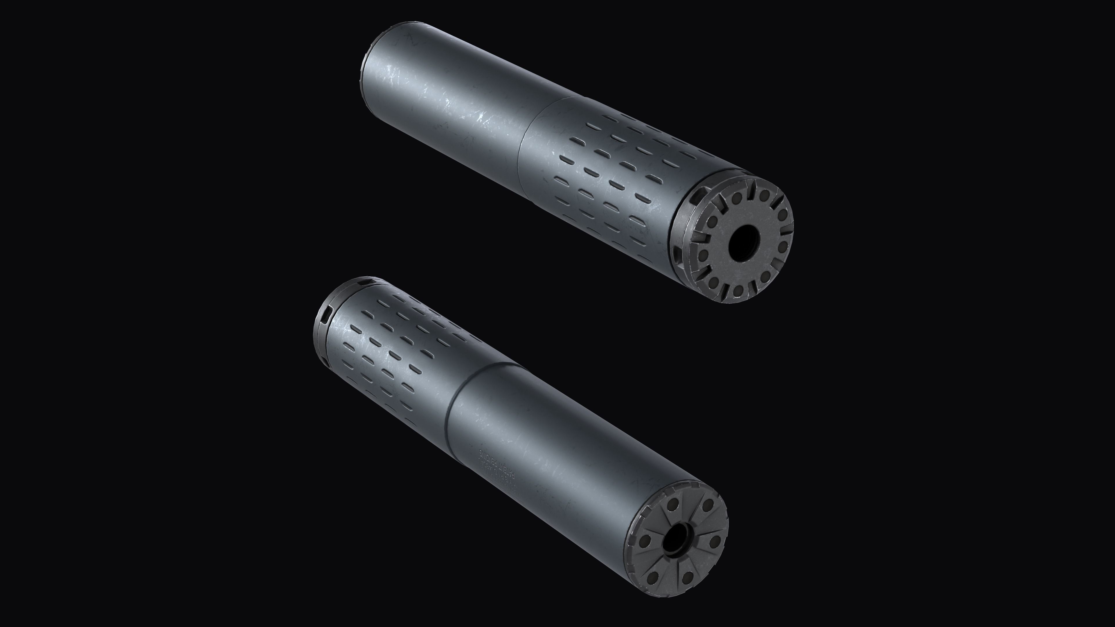 3D model SilencerCo Hybrid 46 multi caliber silencer VR / AR / low-poly ...