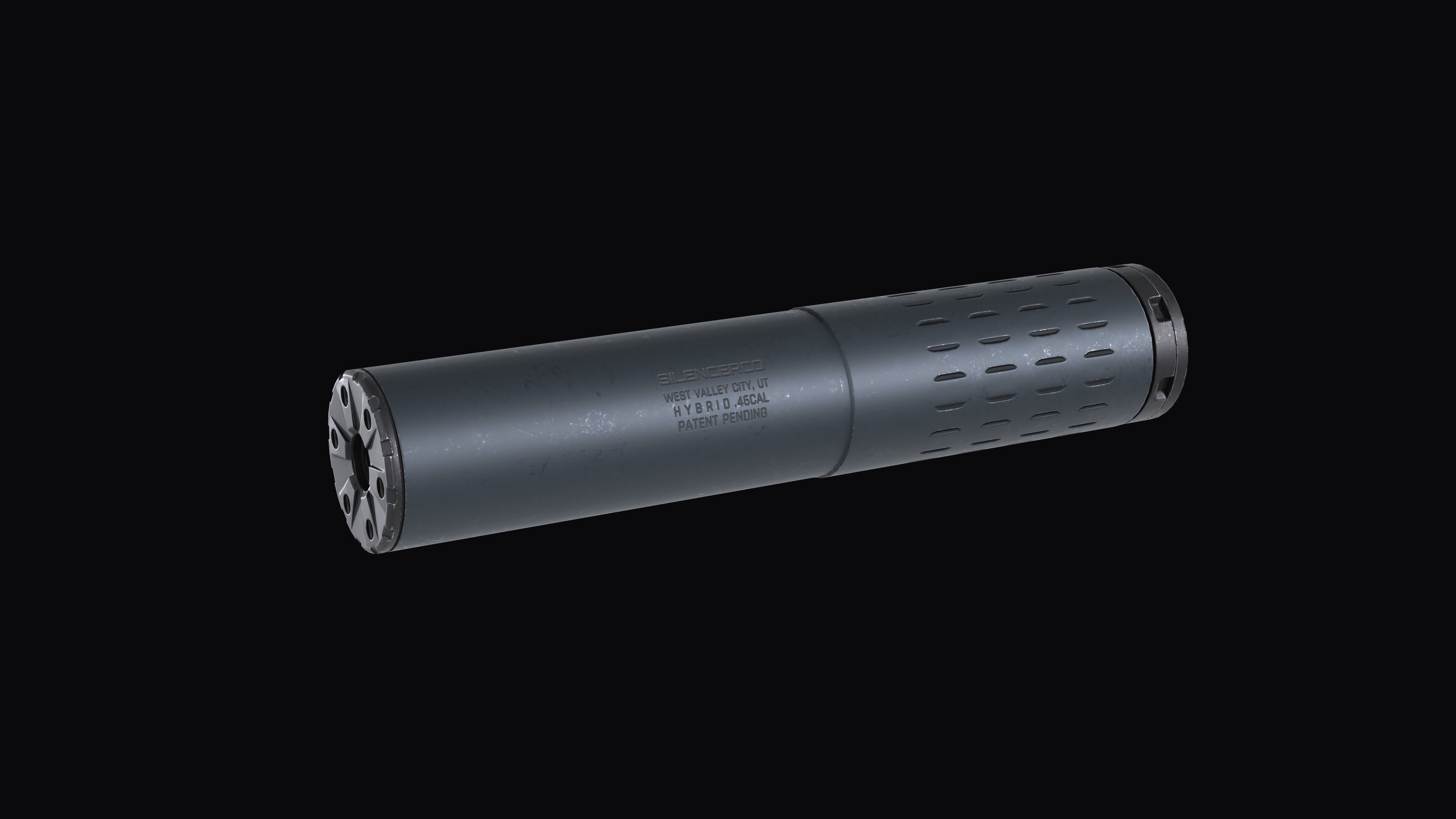 3D model SilencerCo Hybrid 46 multi caliber silencer VR / AR / low-poly ...
