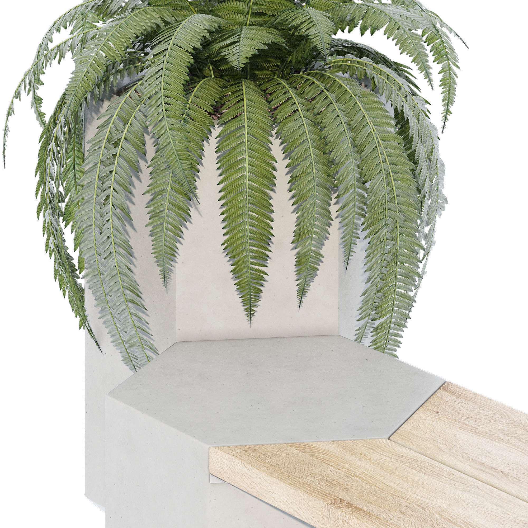 Concrete Hex-Bench 3D model | CGTrader