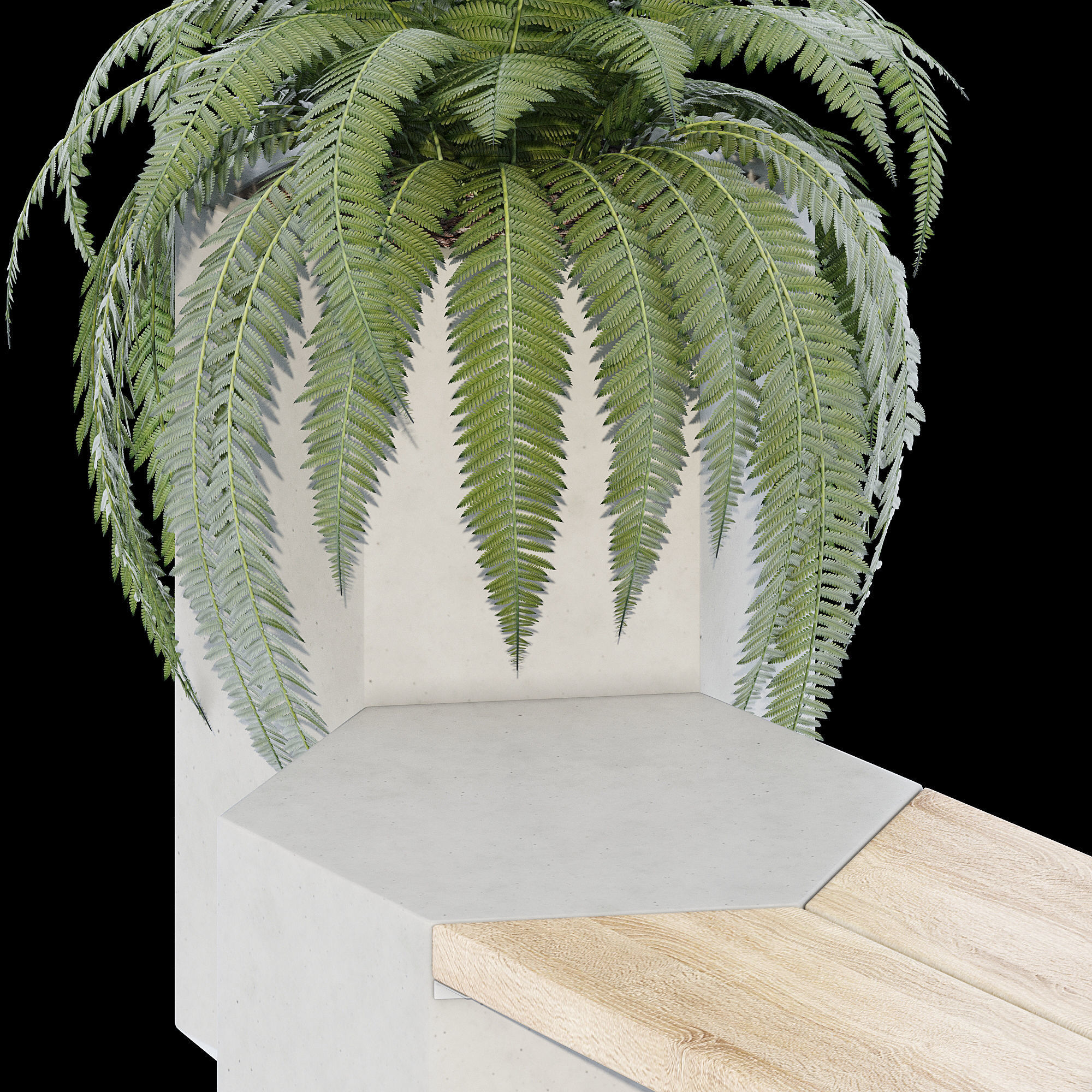 Concrete Hex-Bench 3D model | CGTrader