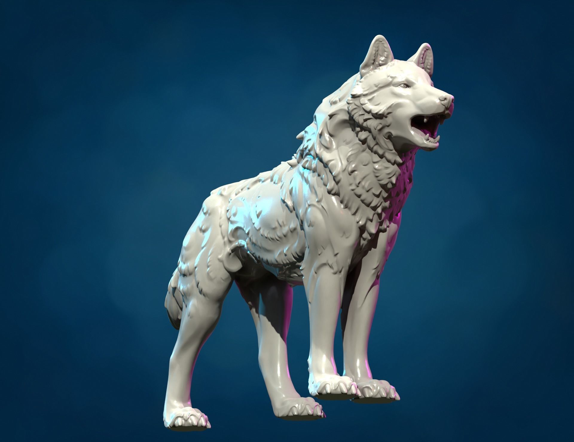 Wolf Sculpture 3D model 3D printable | CGTrader