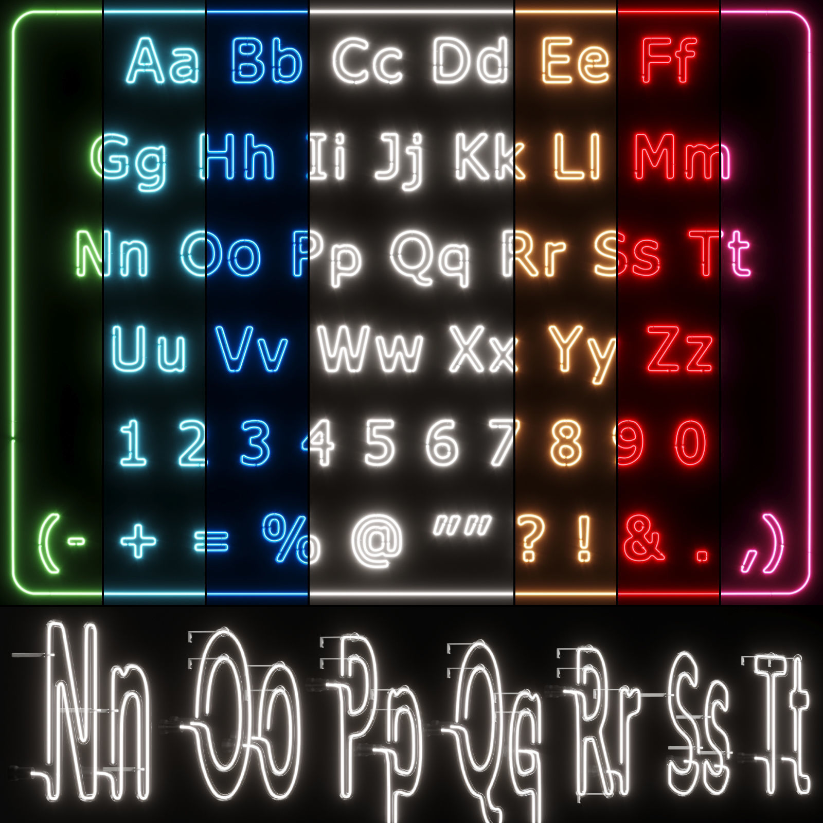 Neon Light Lamp 03 - Alphabet 3D model | CGTrader