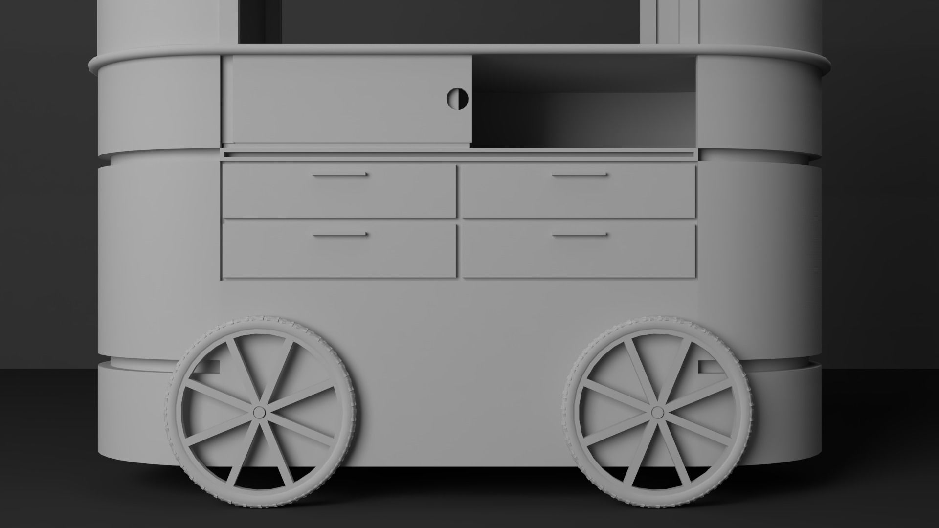 Push Cart on Wheels 3D model | CGTrader