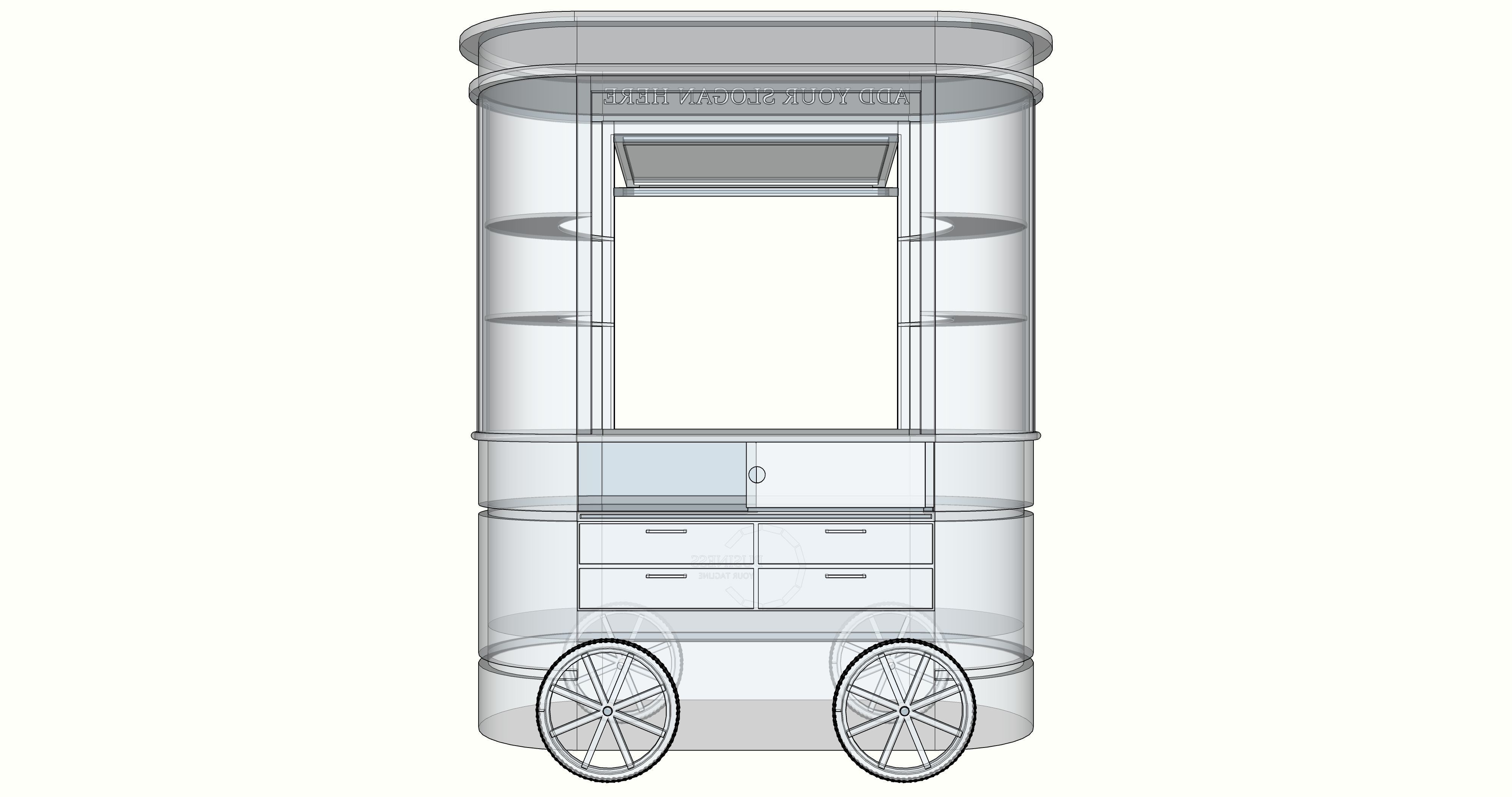 Push Cart on Wheels 3D model | CGTrader