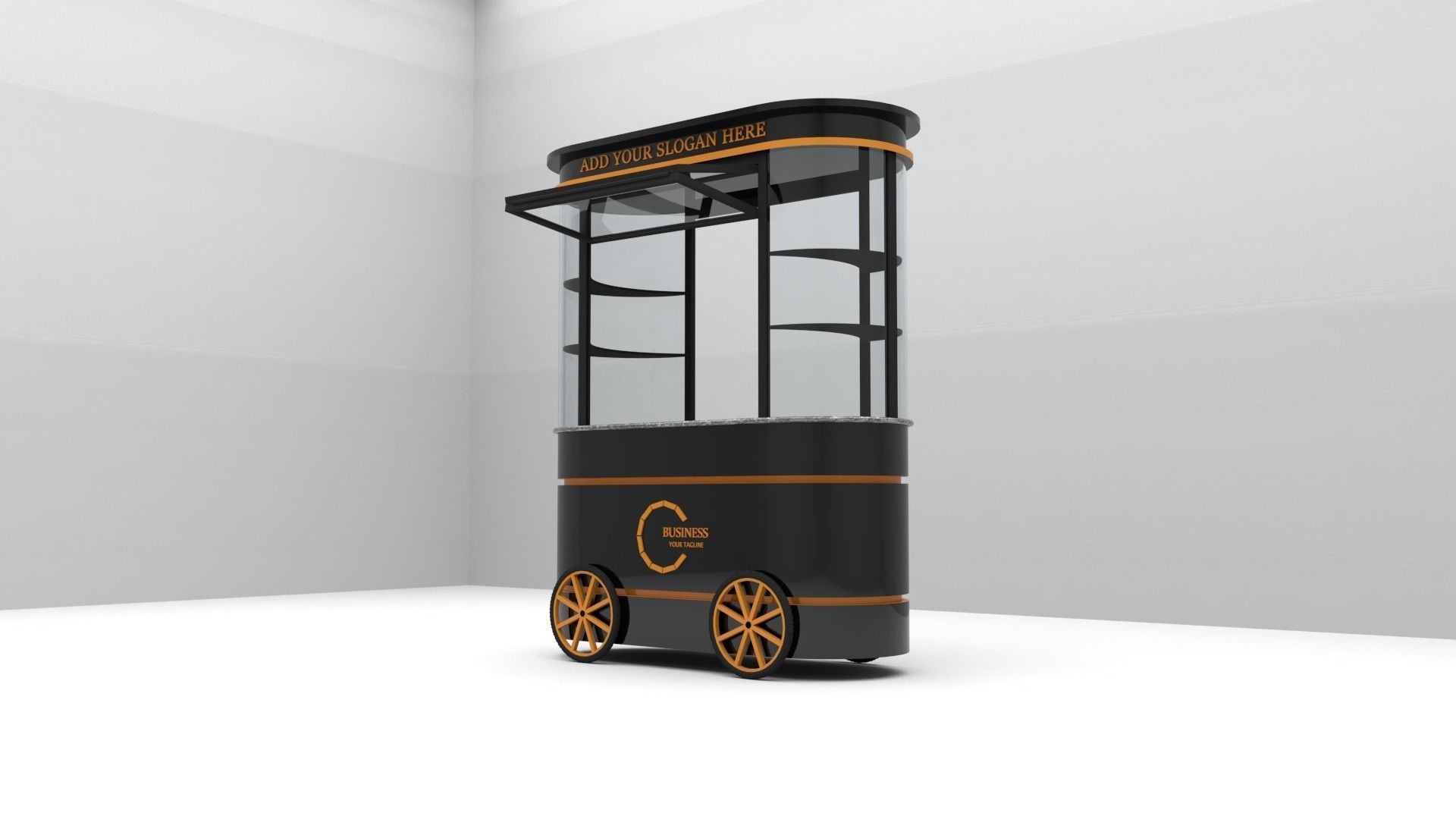 Push Cart on Wheels 3D model | CGTrader