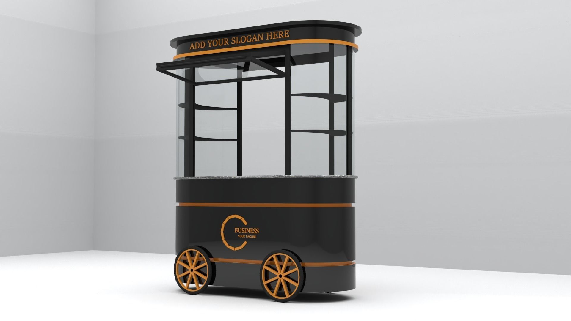 Push Cart on Wheels 3D model | CGTrader