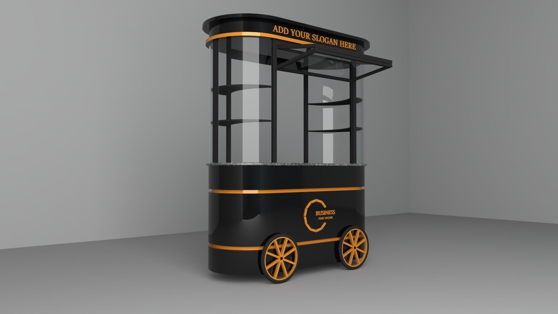Push Cart on Wheels 3D model | CGTrader