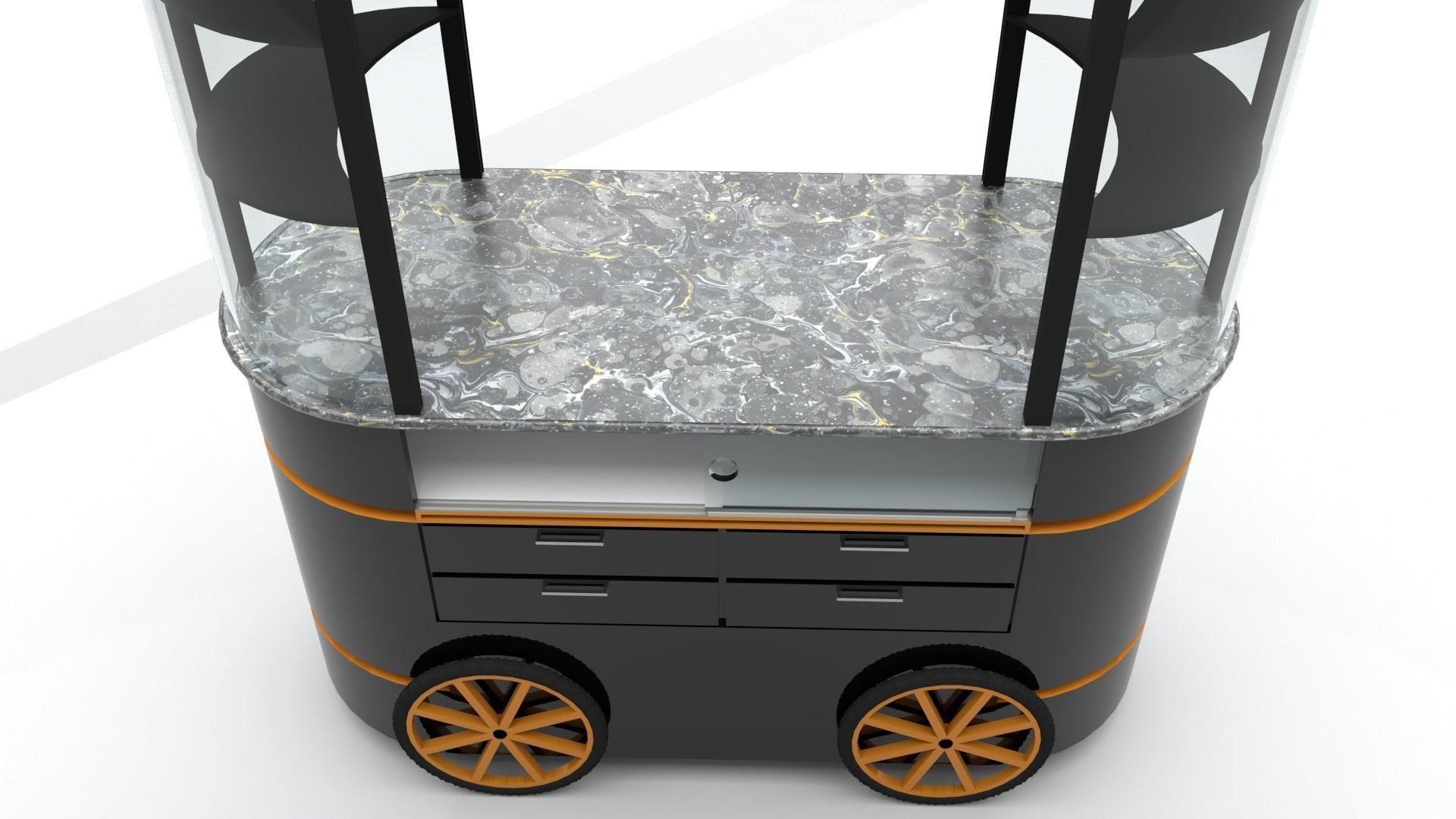Push Cart on Wheels 3D model | CGTrader