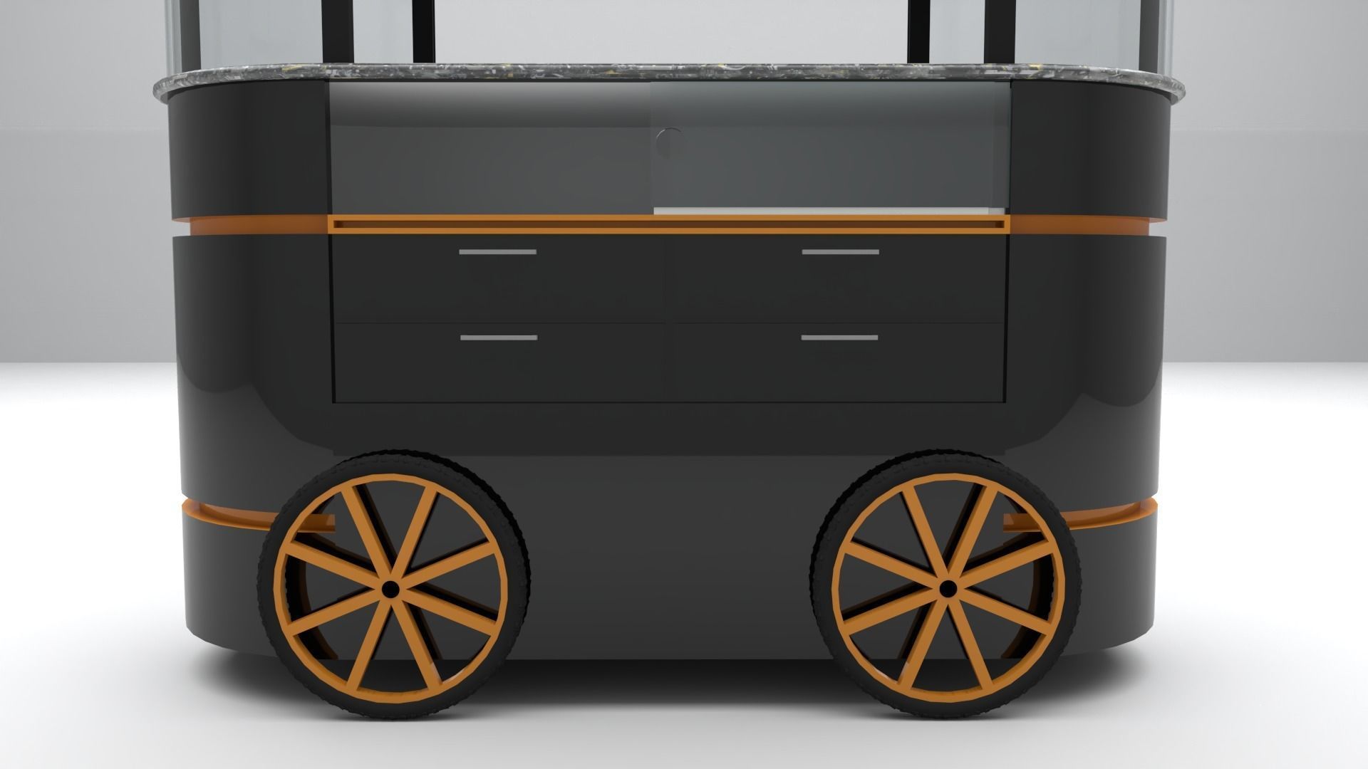 Push Cart on Wheels 3D model | CGTrader