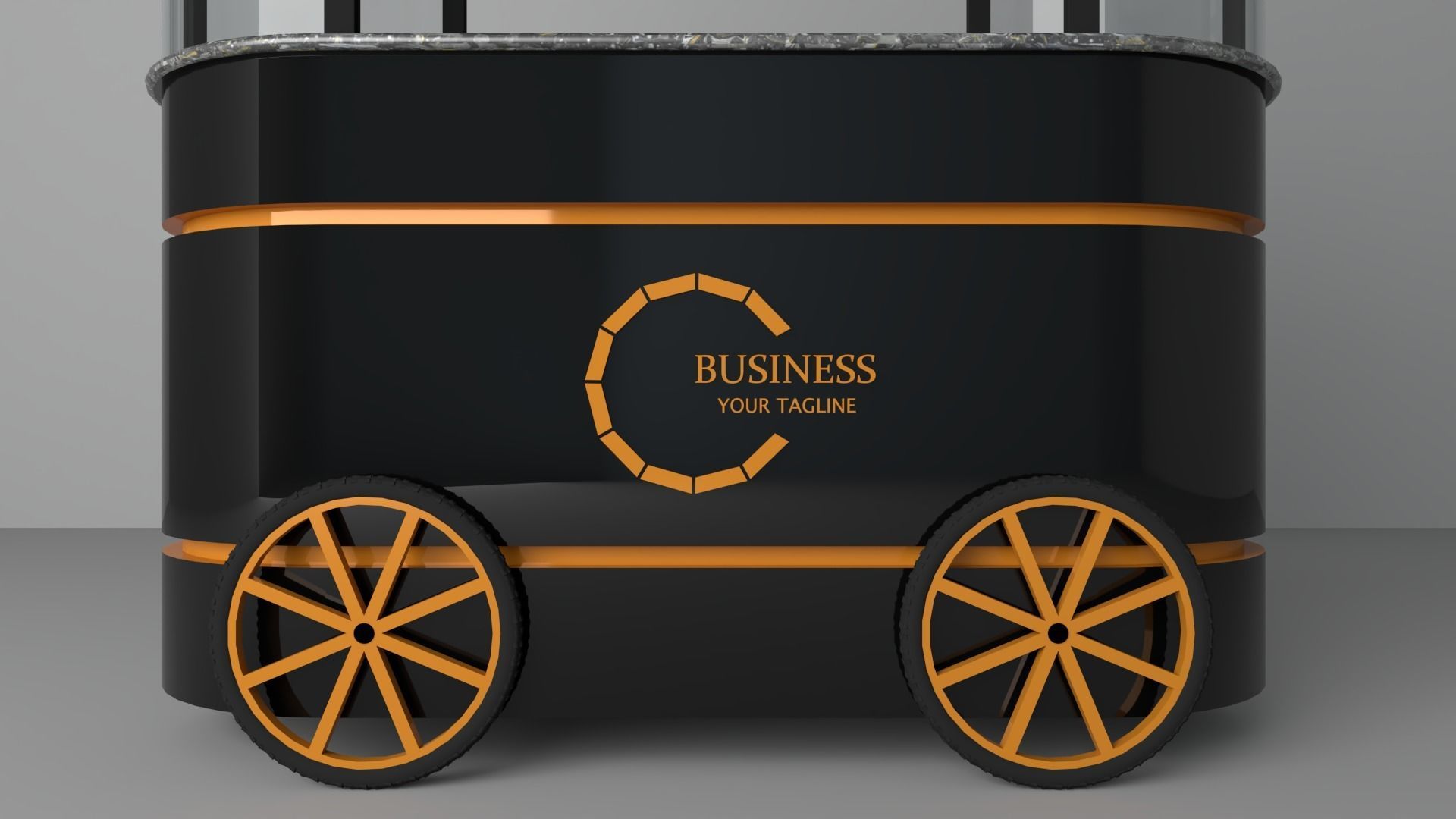 Push Cart on Wheels 3D model | CGTrader