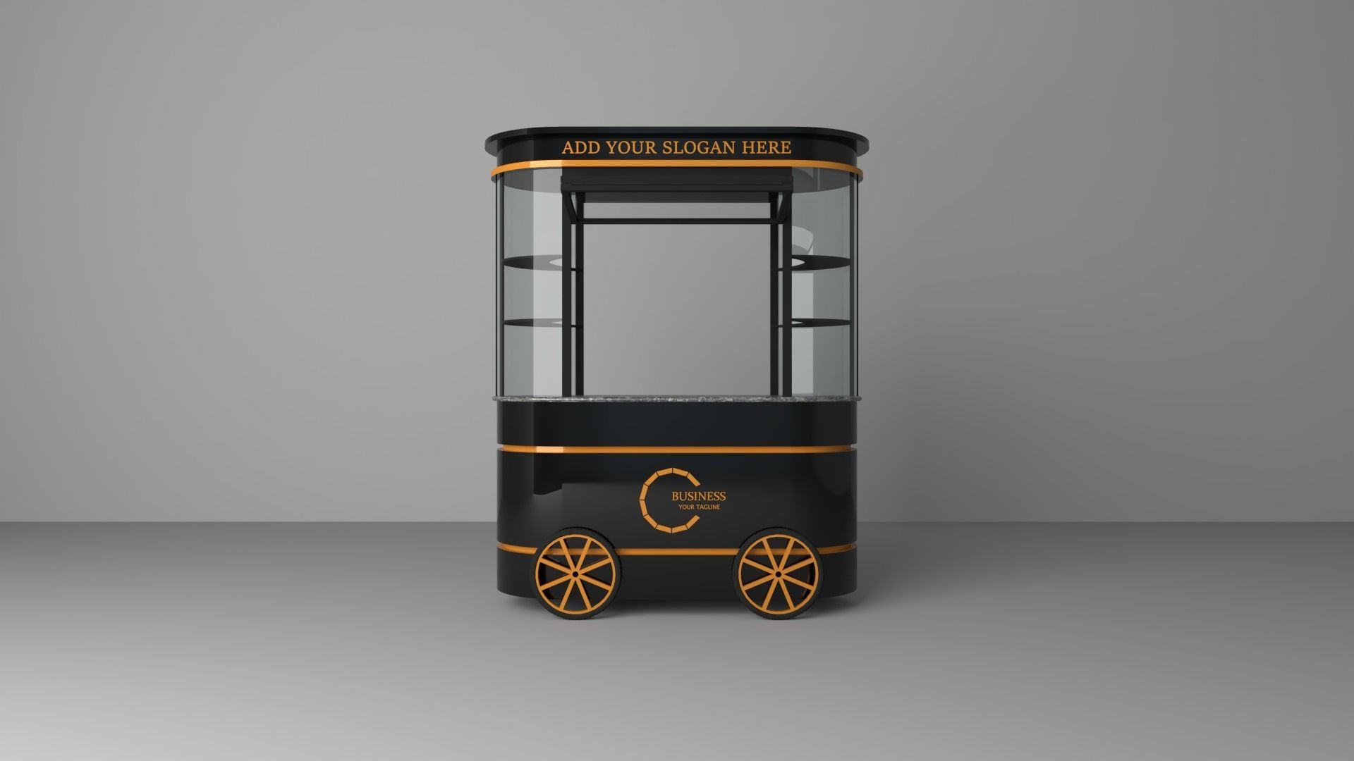 Push Cart on Wheels 3D model | CGTrader