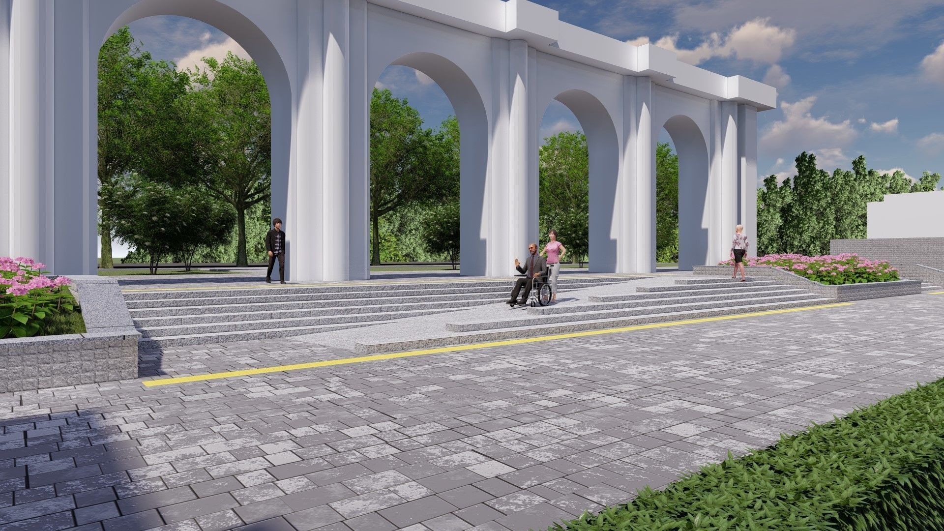 3D model of the square in the classic style of 2 versions 3D model ...