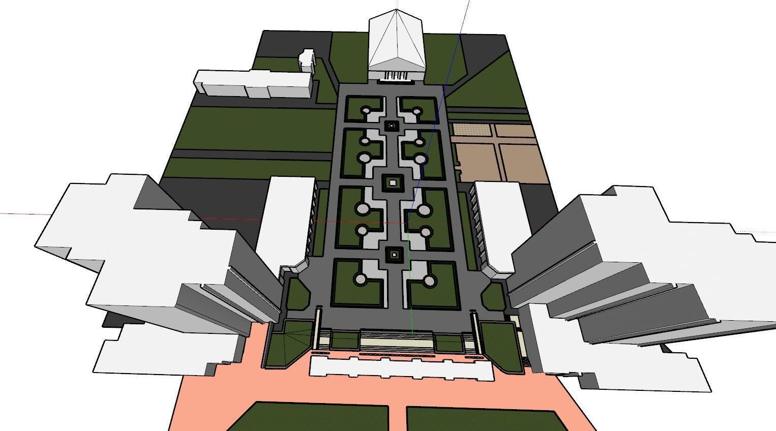 3D model of the square in the classic style of 2 versions 3D model ...