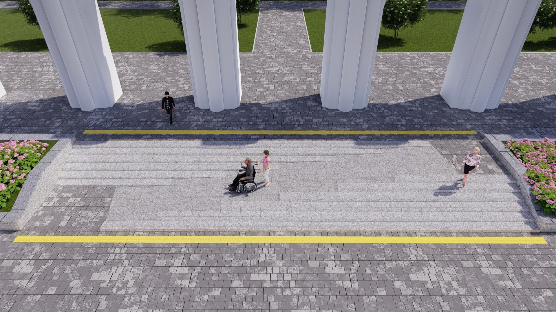 3D model of the square in the classic style of 2 versions 3D model ...