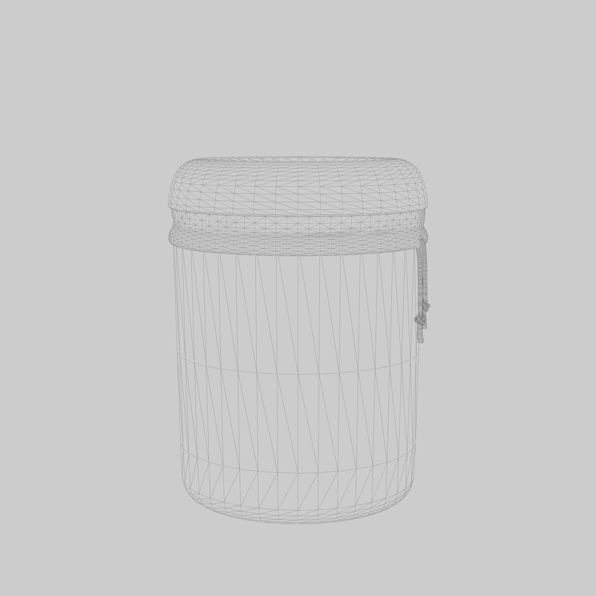 3D model 3D Model of a cylinder-shaped laundry basket VR / AR / low ...