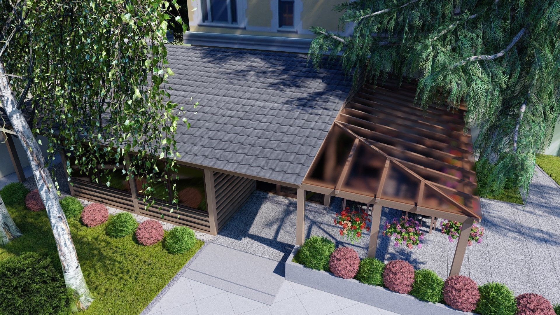 3D model of the cafe extension 2 versions free 3D model | CGTrader