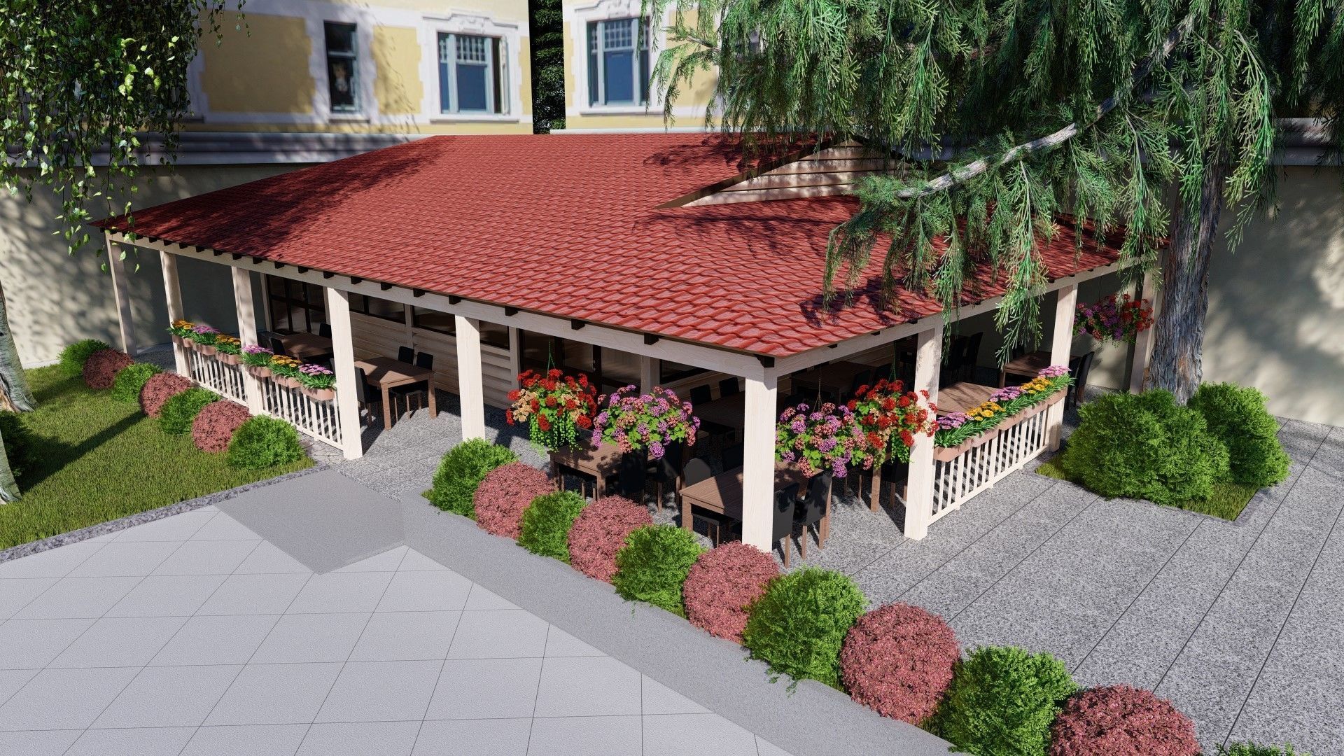 3D model of the cafe extension 2 versions free 3D model | CGTrader