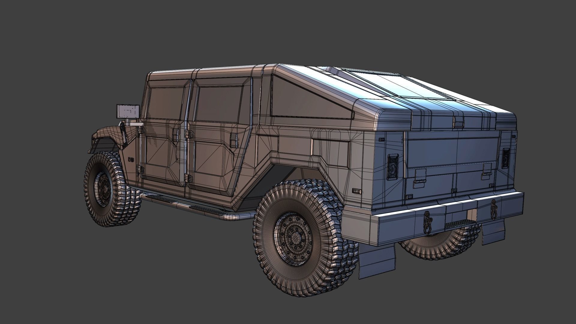 HUMVEE 1993 old HUMMER H1 FOR SUBDIVISION 3D model | CGTrader