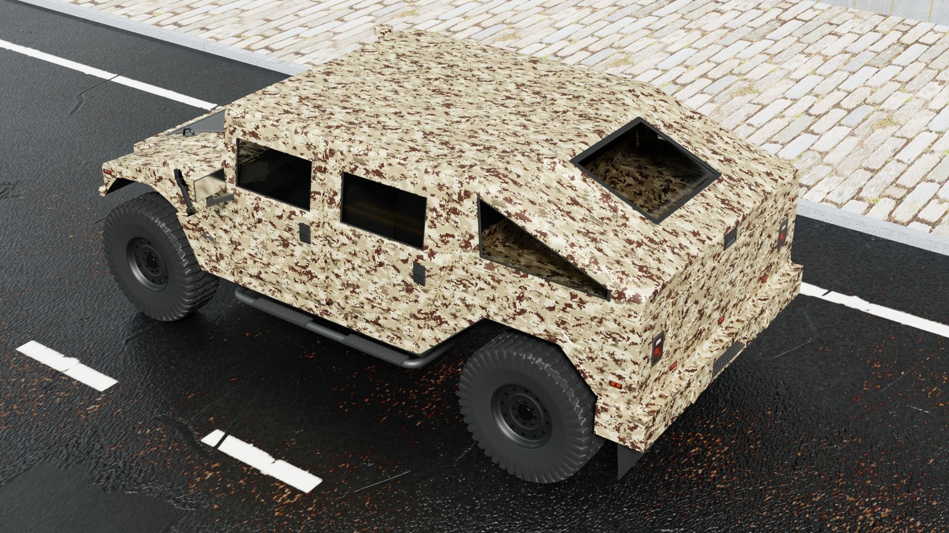 HUMVEE 1993 old HUMMER H1 FOR SUBDIVISION 3D model | CGTrader