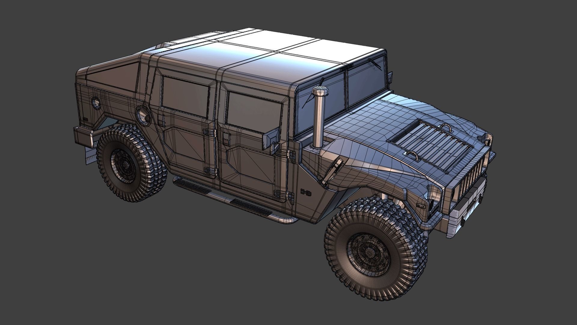 HUMVEE 1993 old HUMMER H1 FOR SUBDIVISION 3D model | CGTrader