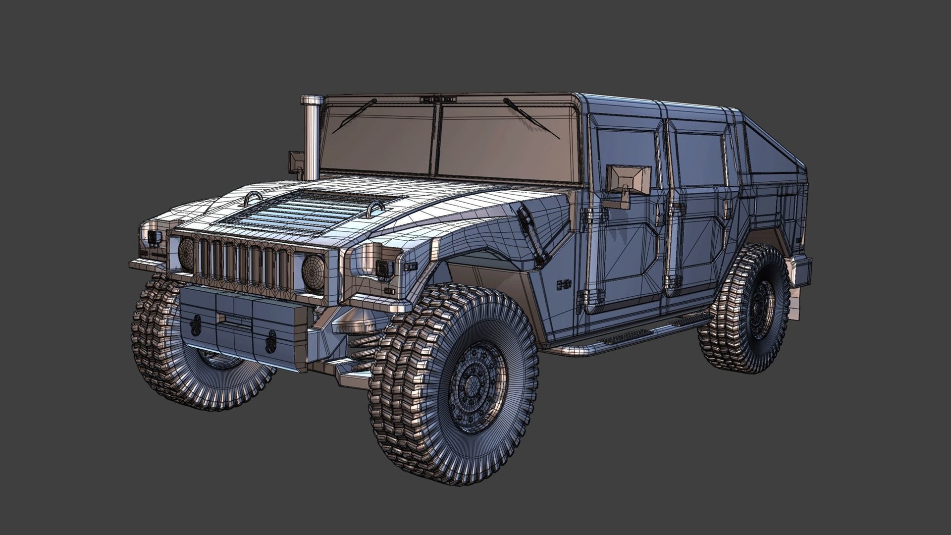 HUMVEE 1993 old HUMMER H1 FOR SUBDIVISION 3D model | CGTrader
