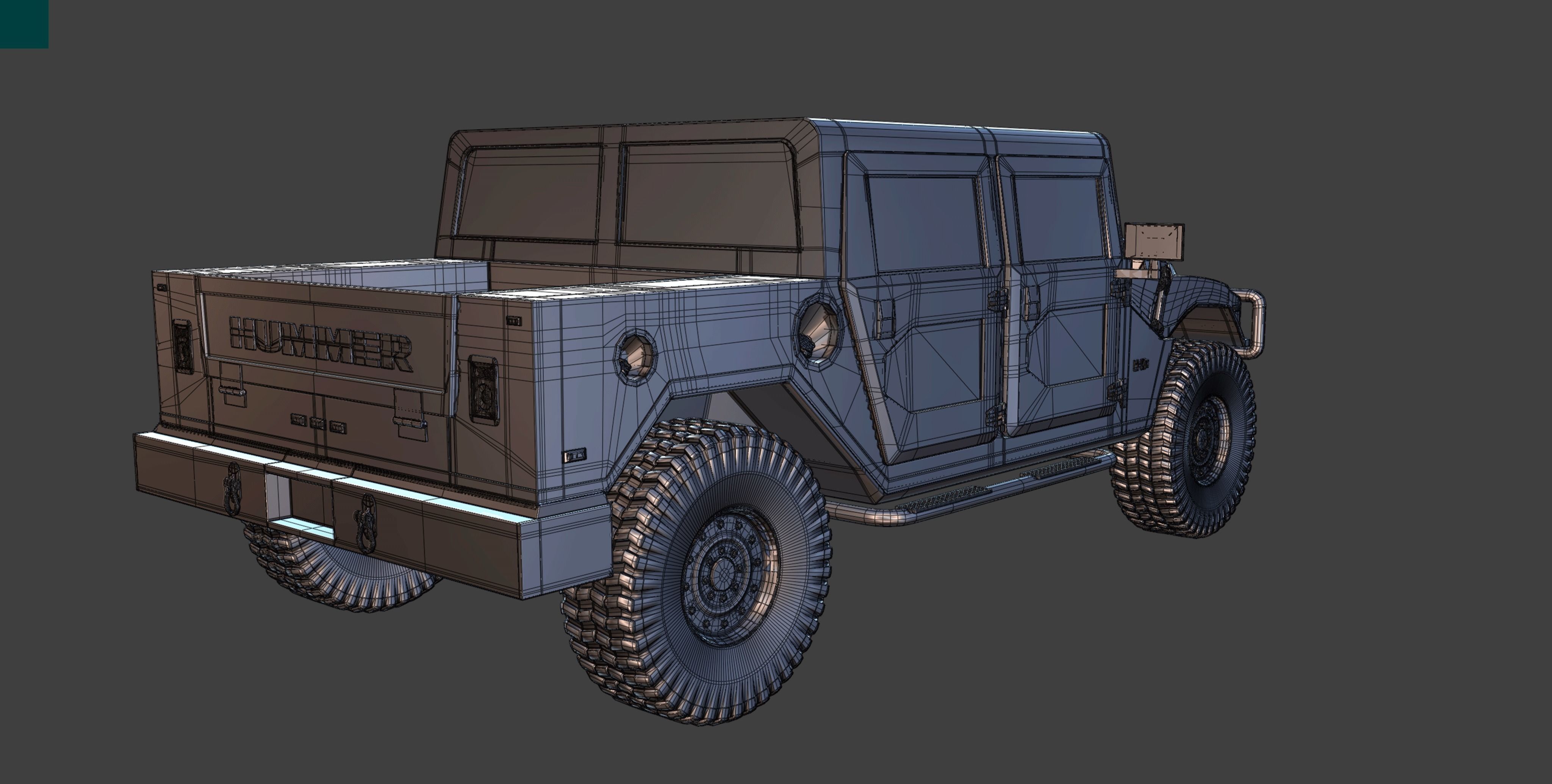 HUMMER H1 PICKUP READY FOR SUBDIVISION 3D model | CGTrader