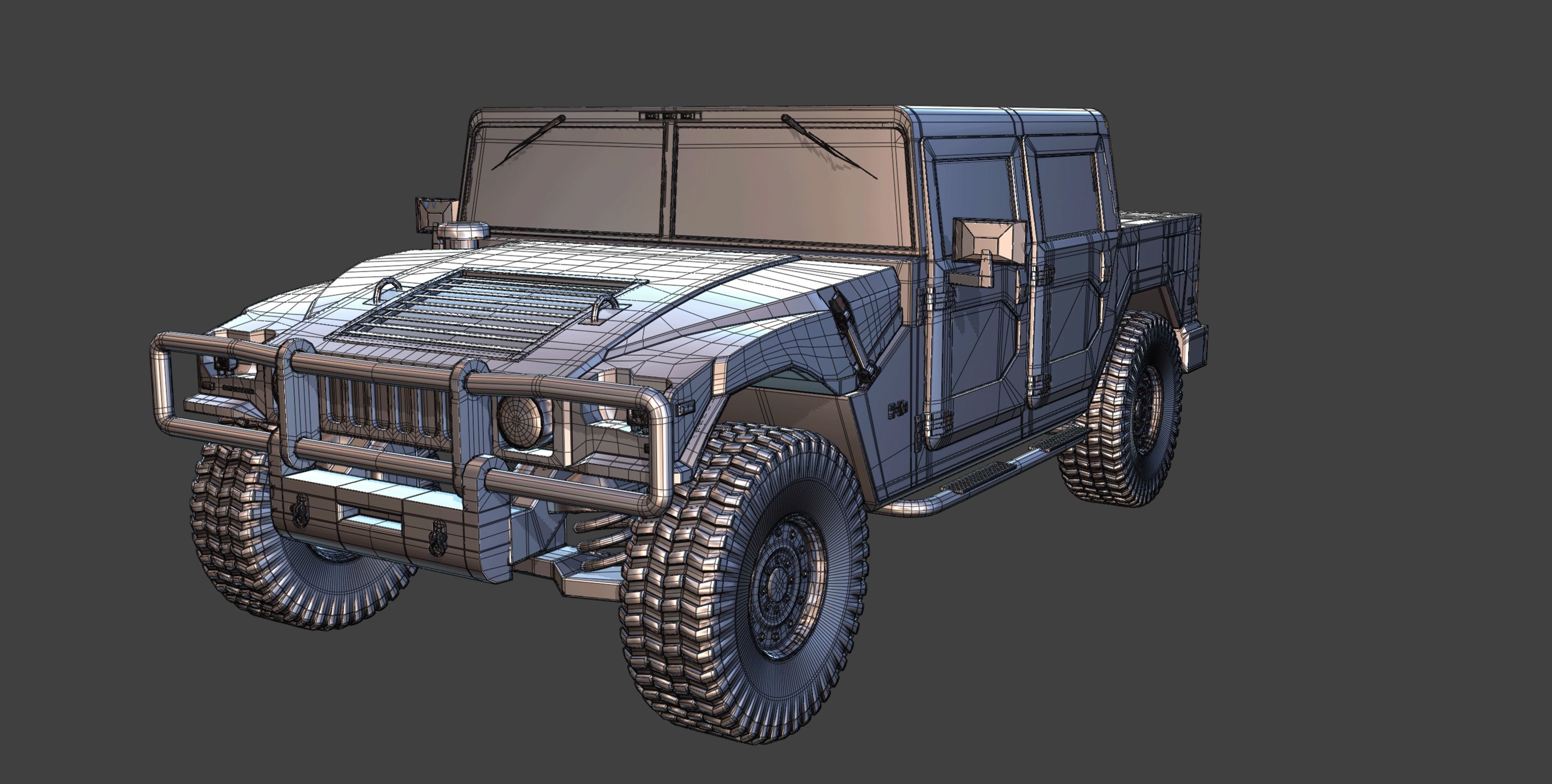HUMMER H1 PICKUP READY FOR SUBDIVISION 3D model | CGTrader