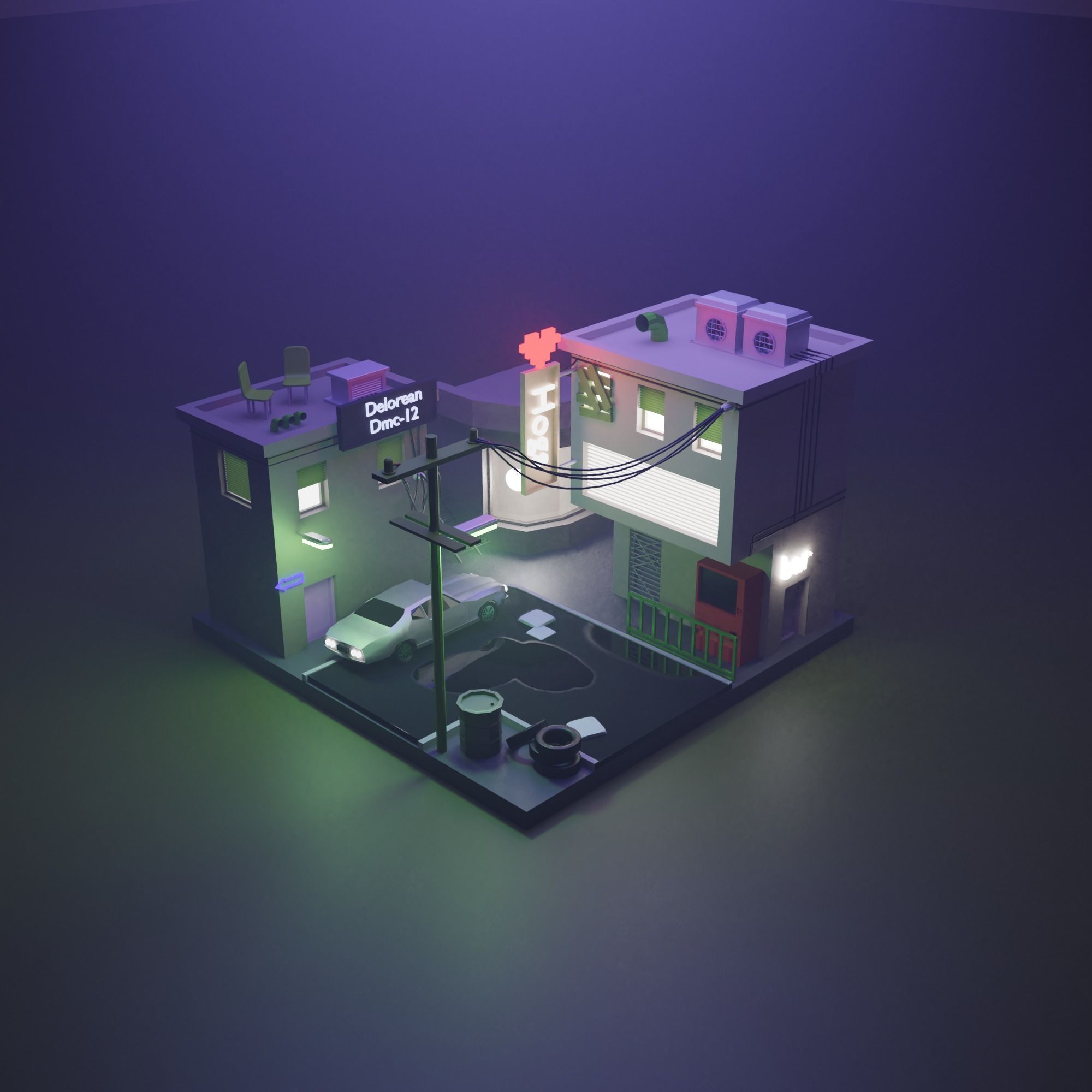 3D model 3D CYBERPUNK city VR / AR / low-poly | CGTrader