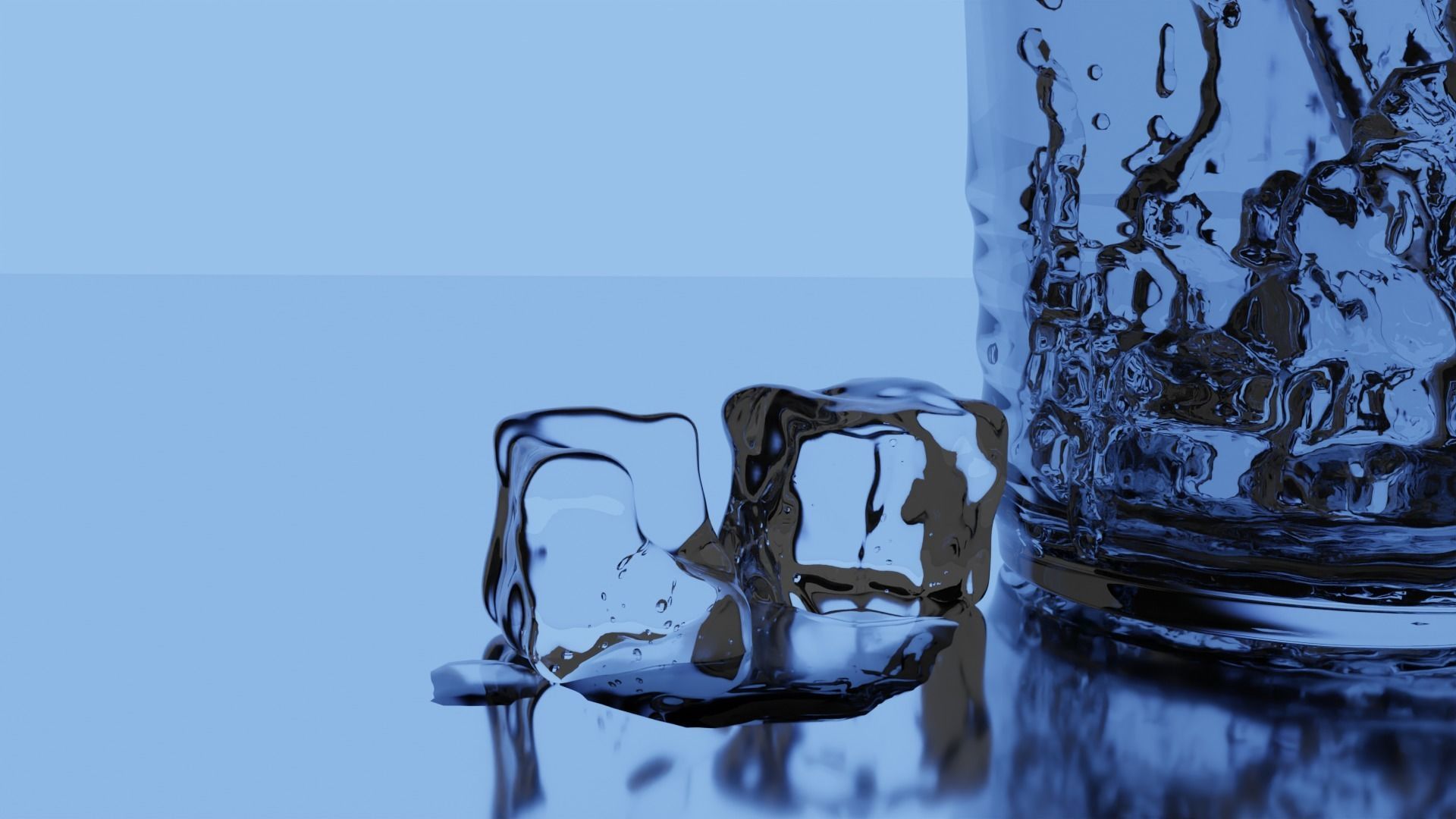 Water drink advertisement cup with icecubes 3D model 3D model | CGTrader