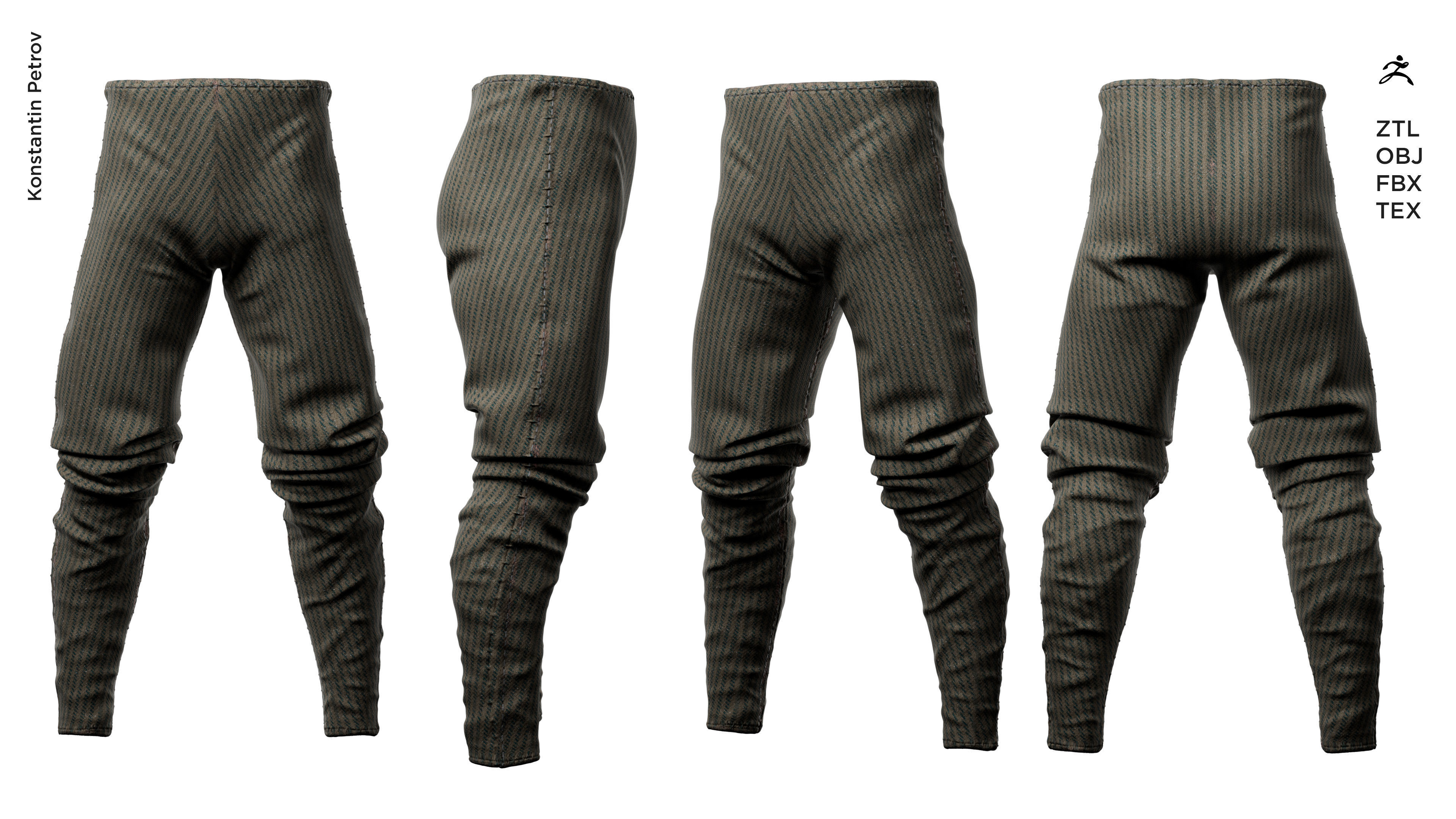 3D model Medieval clothing Pants 001 DIGITAL ARMOR GAME ASSETS VR / AR ...