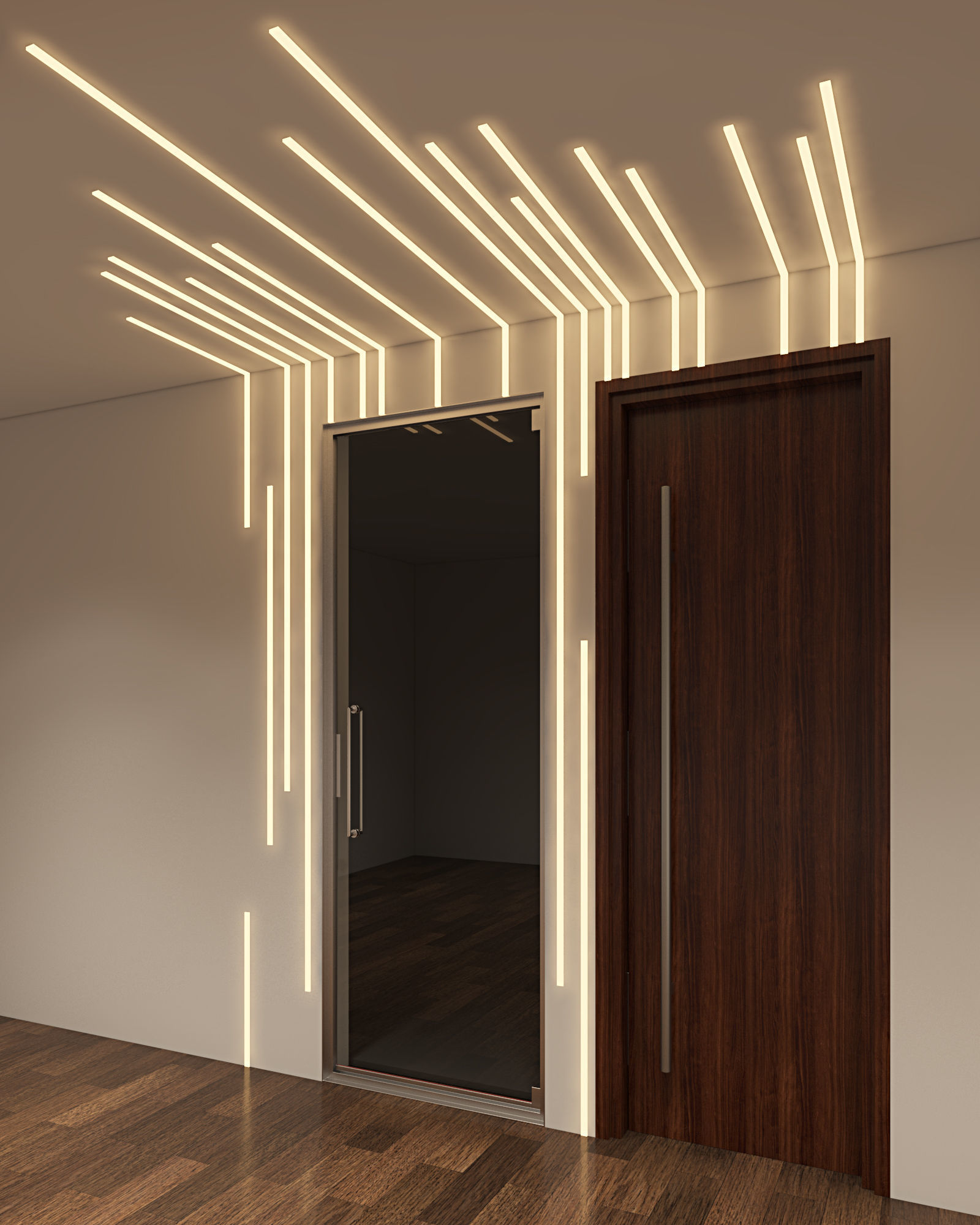 Wall Strip Lights free 3D model | CGTrader