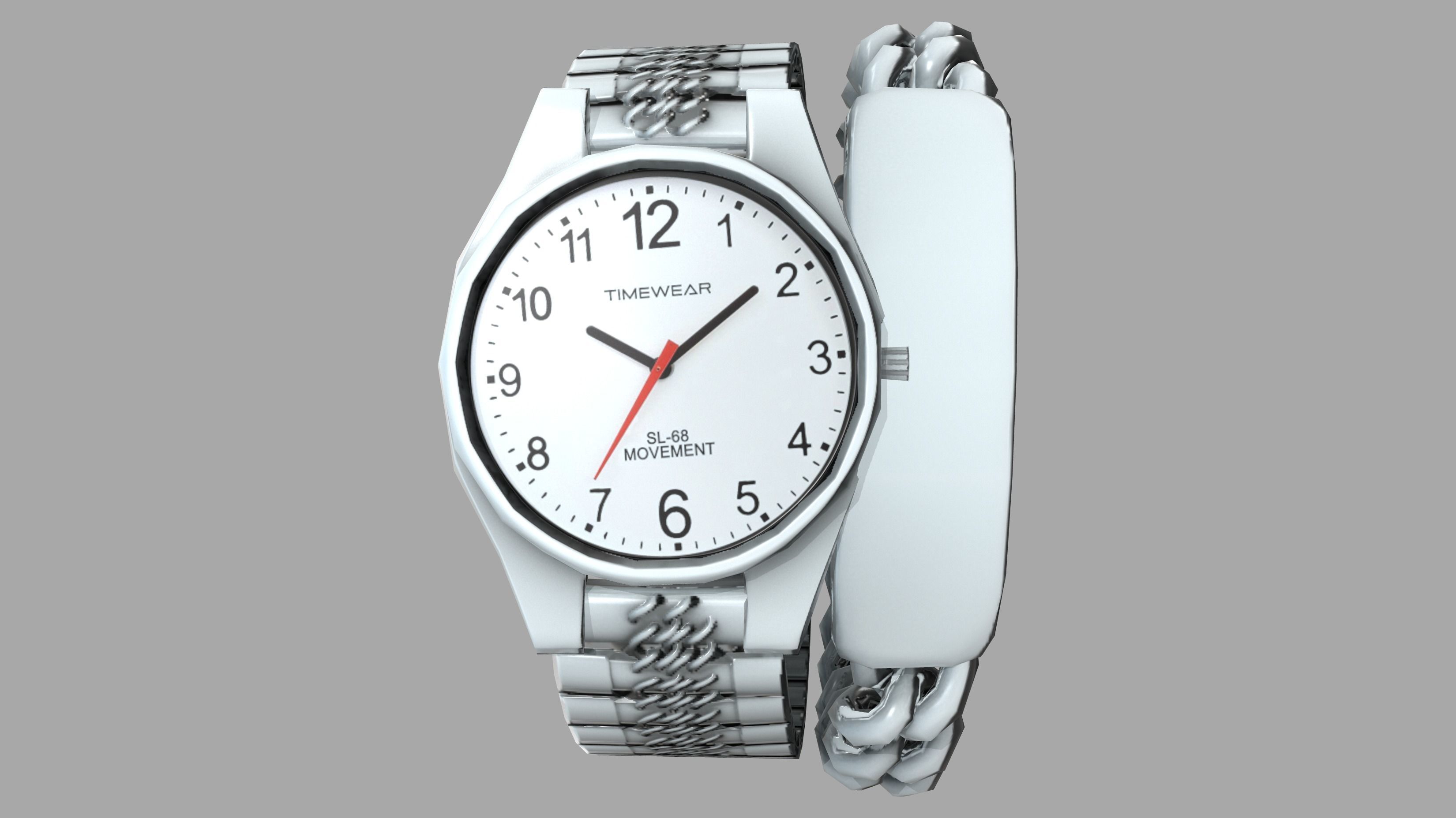 3D model Watch With Name Tag Bracelet VR / AR / low-poly | CGTrader